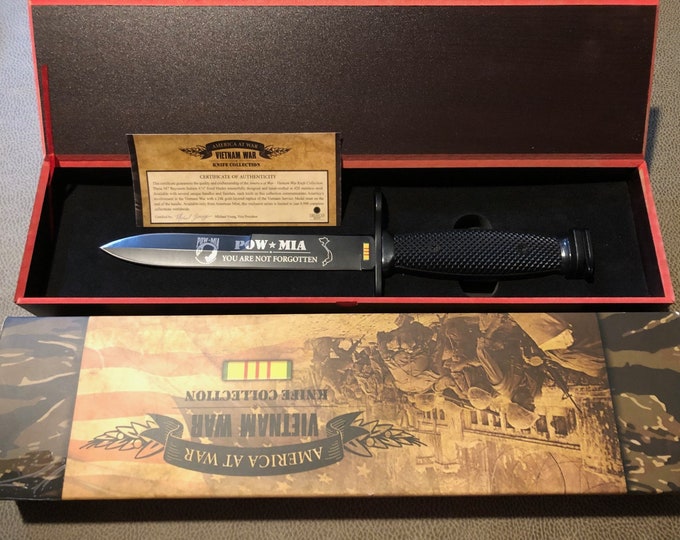 American Mint Vietnam War POW MIA Military Knife, With 24K Gold-layerd ...