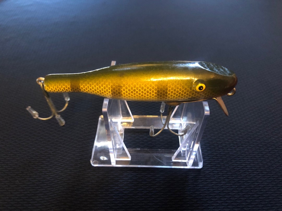 1950'S Paw Paw Junior Pike Green Scale Model 1407 Wooden Lure With Tack ...