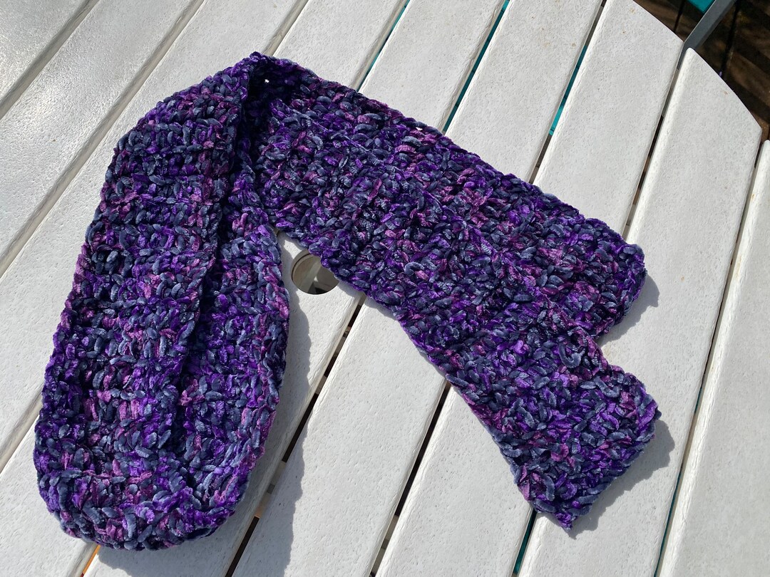 Multi Purple Crochet Scarf - Etsy