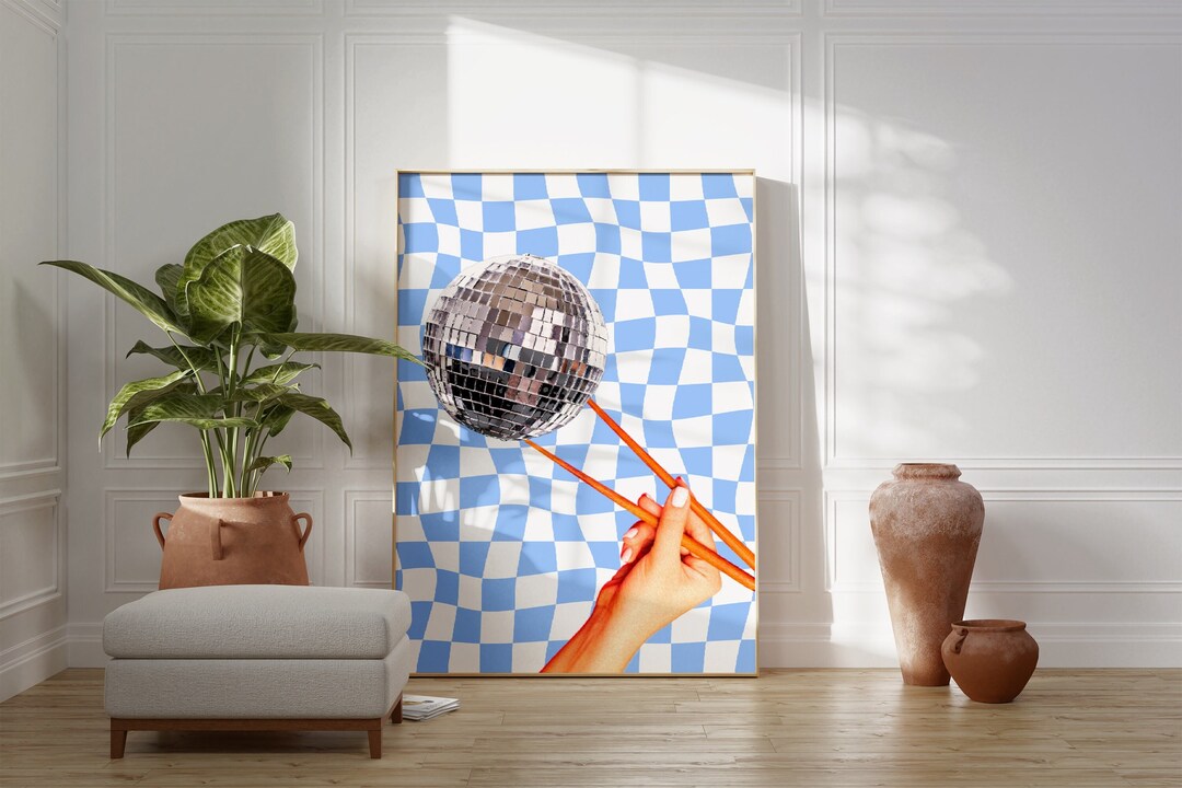 Disco Ball Chopsticks Print | Funky Disco Ball Poster, Disco Ball Decor ...
