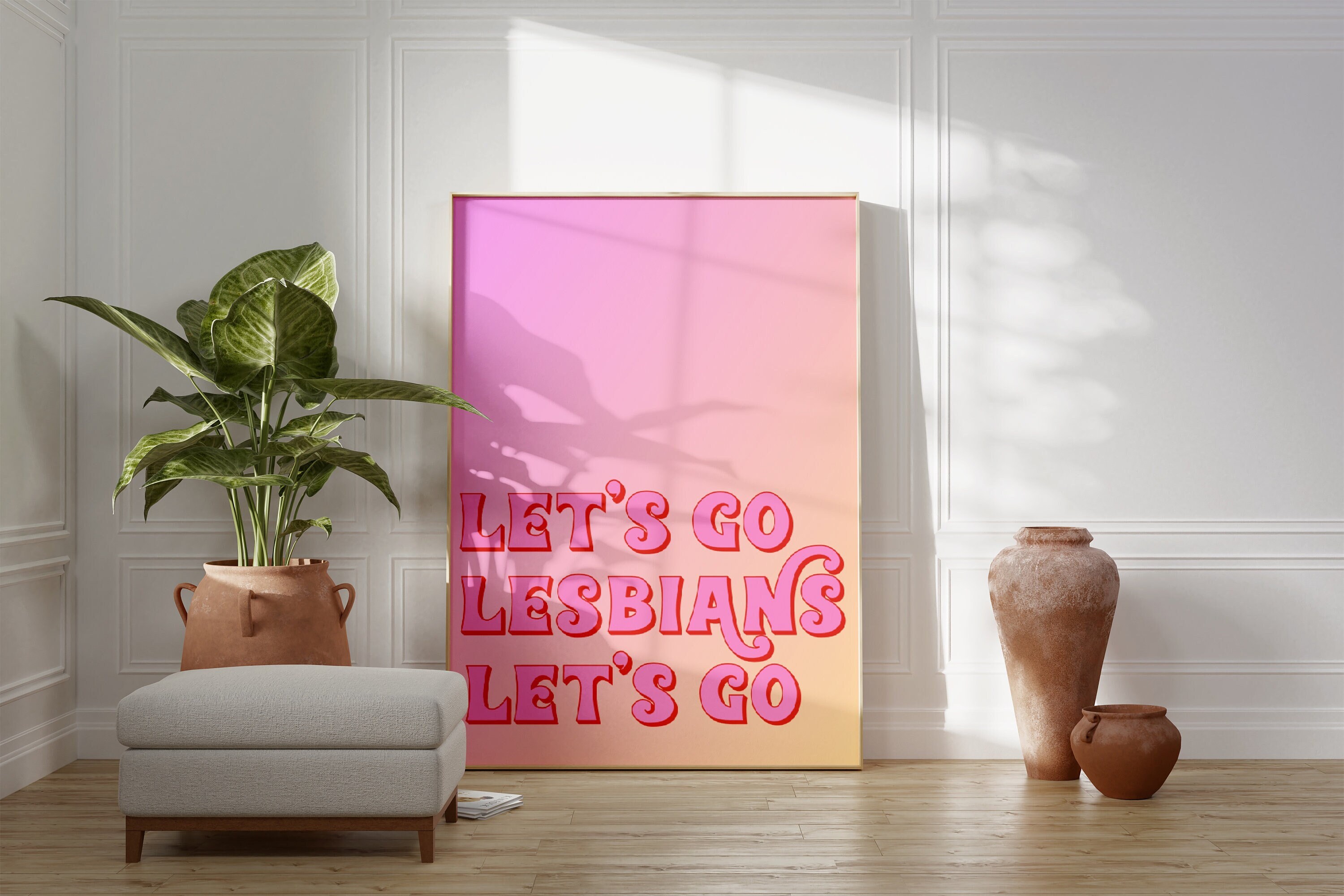 Let's Go Lesbians Let's Go Print Queer Art, Indie Room Decor, Lesbian ...