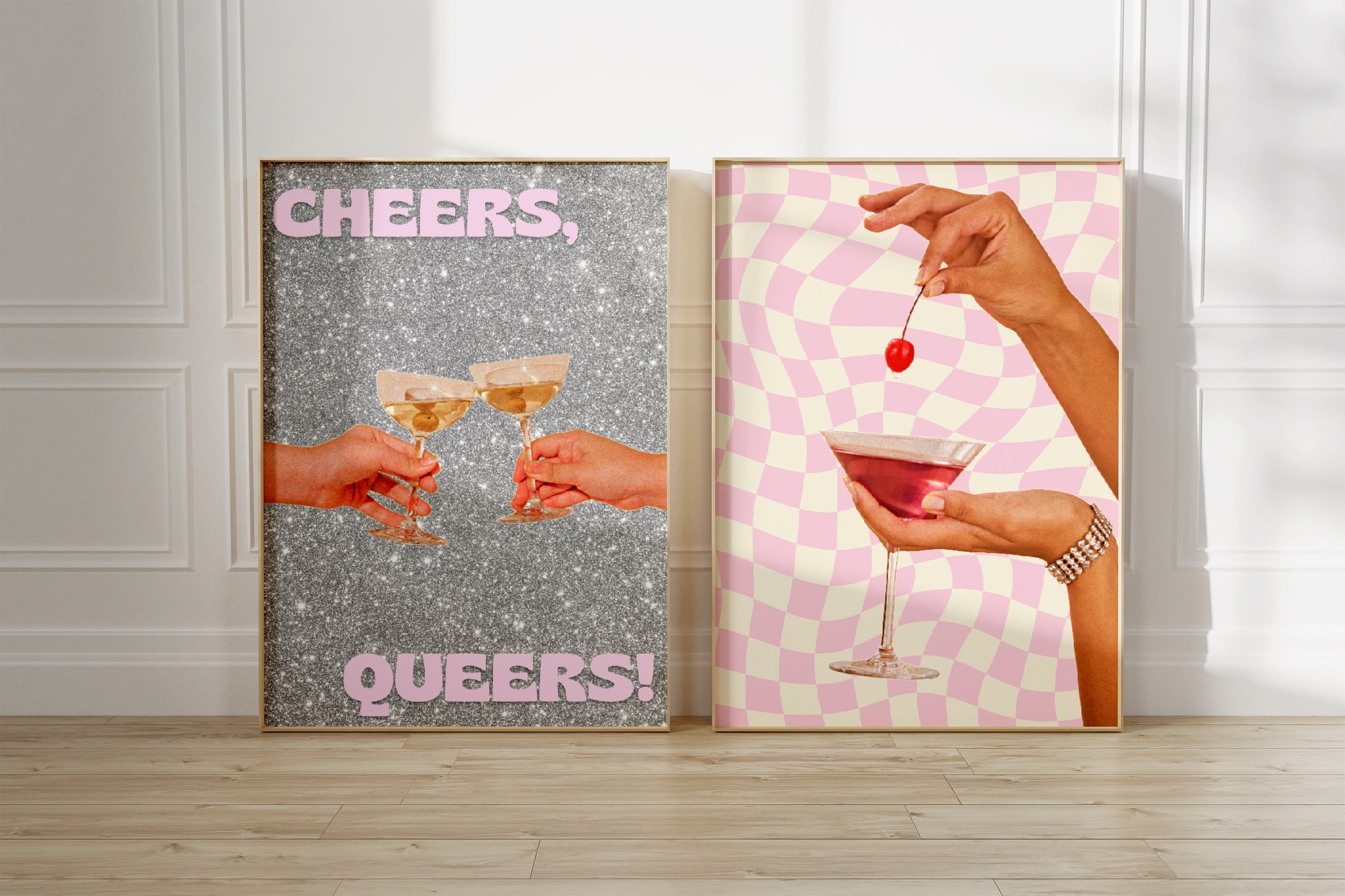 Cheers Queers Queer Art, Cocktail Poster, Bar Cart Prints, Indie Room ...