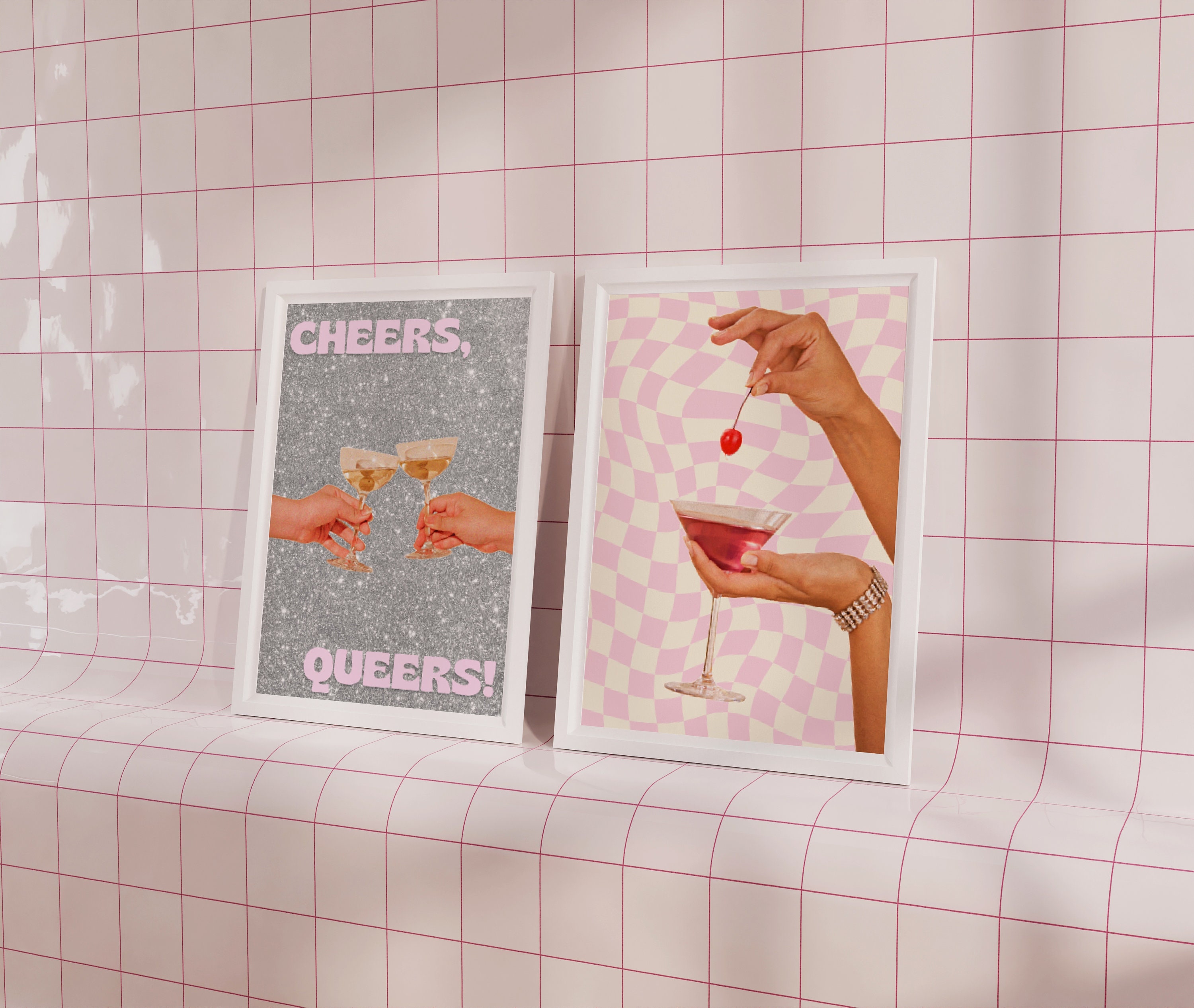 Cheers Queers Queer Art, Cocktail Poster, Bar Cart Prints, Indie Room ...