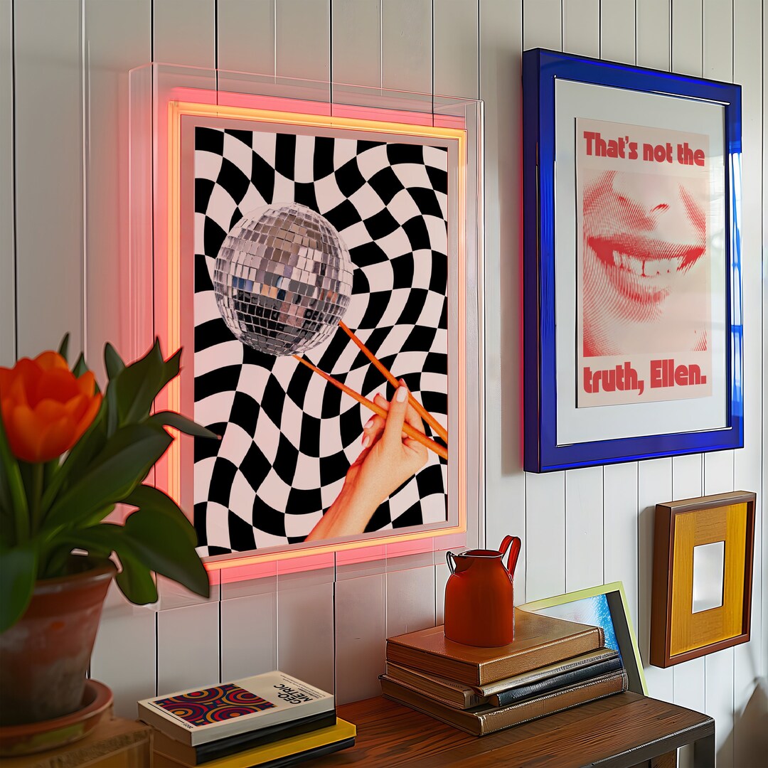 Disco Ball Chopsticks Print | Funky Disco Ball Poster, Disco Ball Decor ...