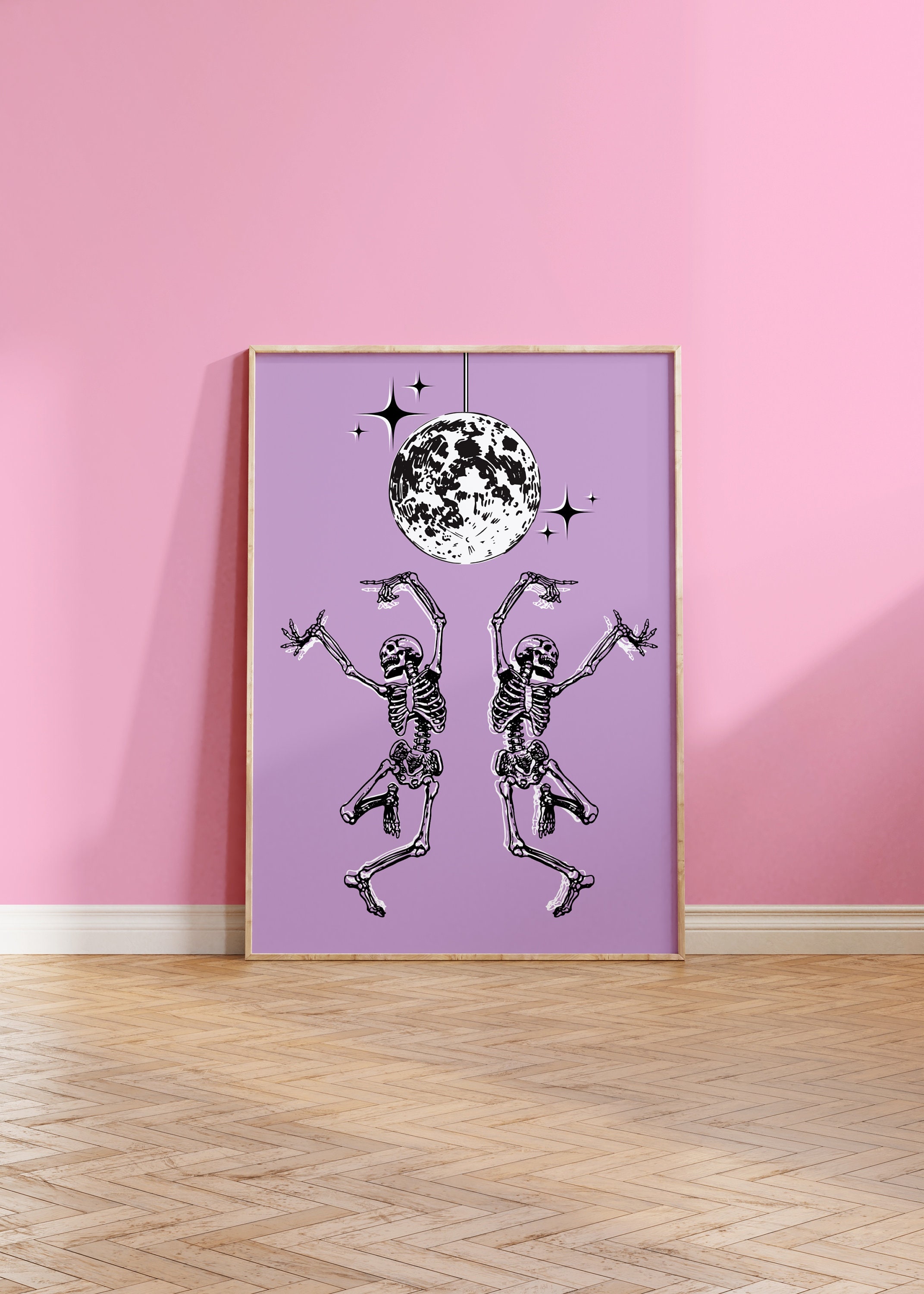 Disco Dancing Skeleton Printable Halloween Decor Disco Ball - Etsy