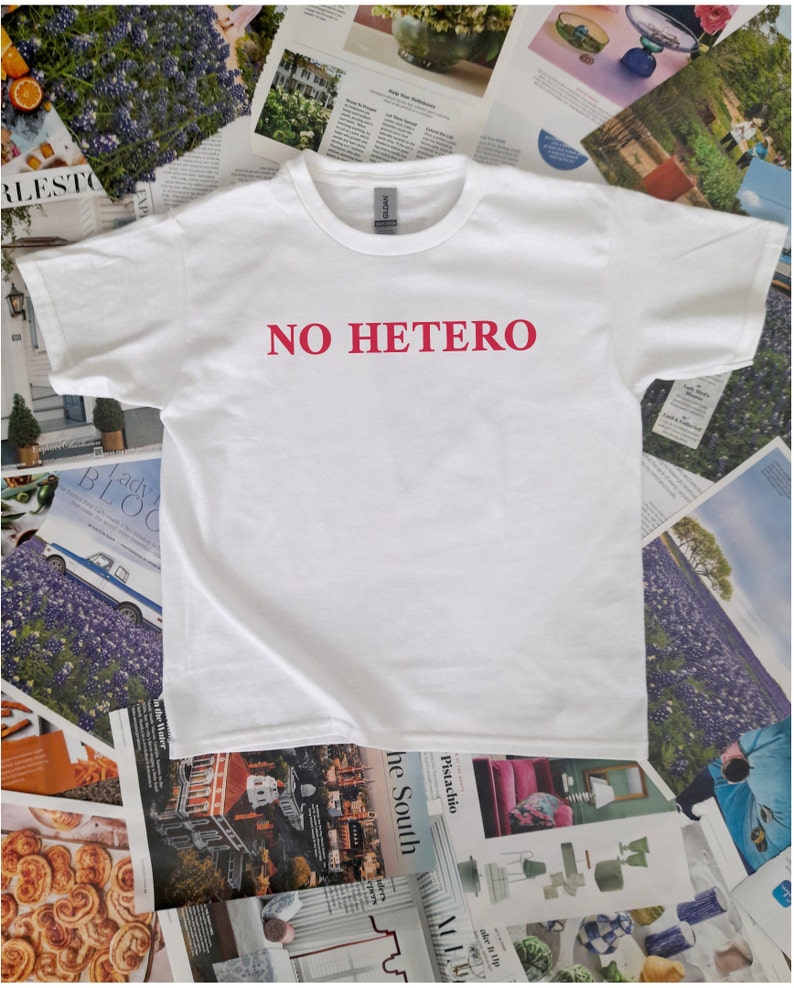 NO HETERO Lgbtq Shirt : Subtle Pride Merch 90s Baby Tee, Funny Graphic ...