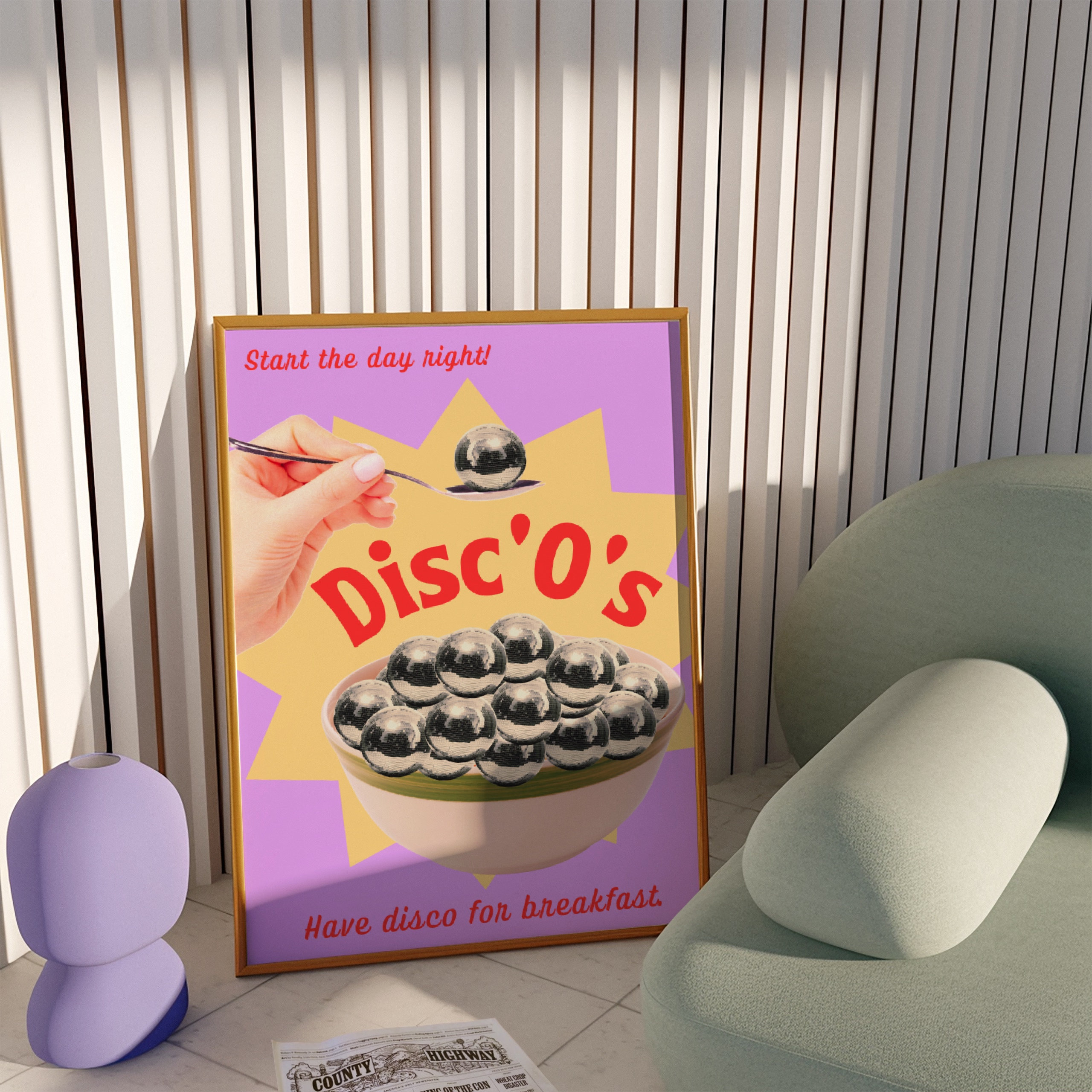 Disco Ball Print Indie Room Decor Maximalist Disco Poster, Eclectic ...