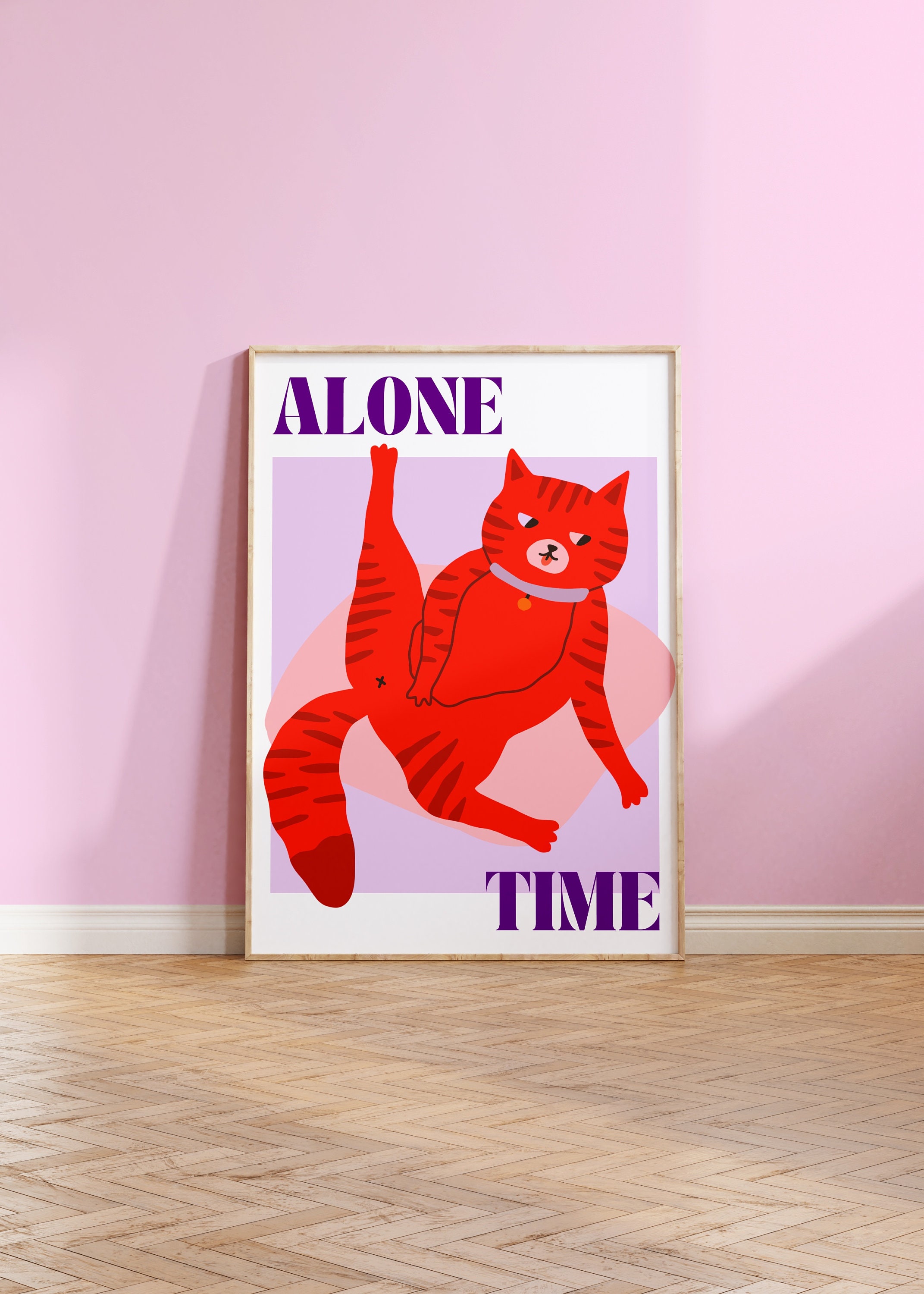Funny Cat Digital Wall Art Print | Funny Cat Poster Eclectic Cat Lover ...