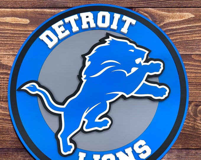 Lions LED Sign | Wall Decor | Football Sign | Gift for Him | Mancave ...