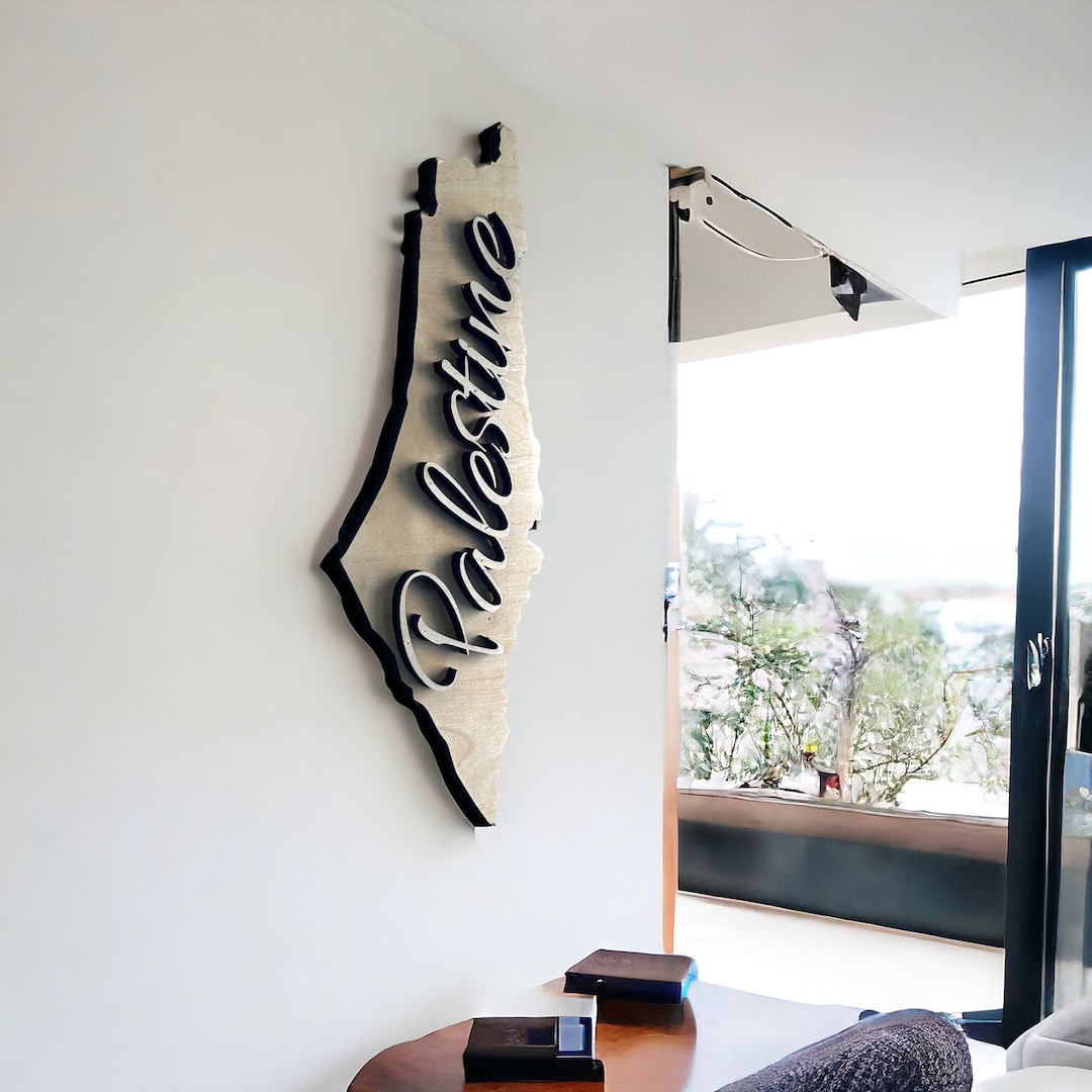 Original Palestinian Territory Map Wall Art and Decor. Wooden Palestine ...