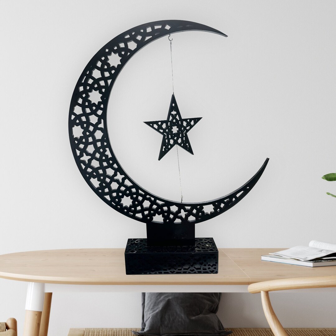 Ramadan Crescent Moon - 3D Wood Home Decor - Ramadan Decoration ...