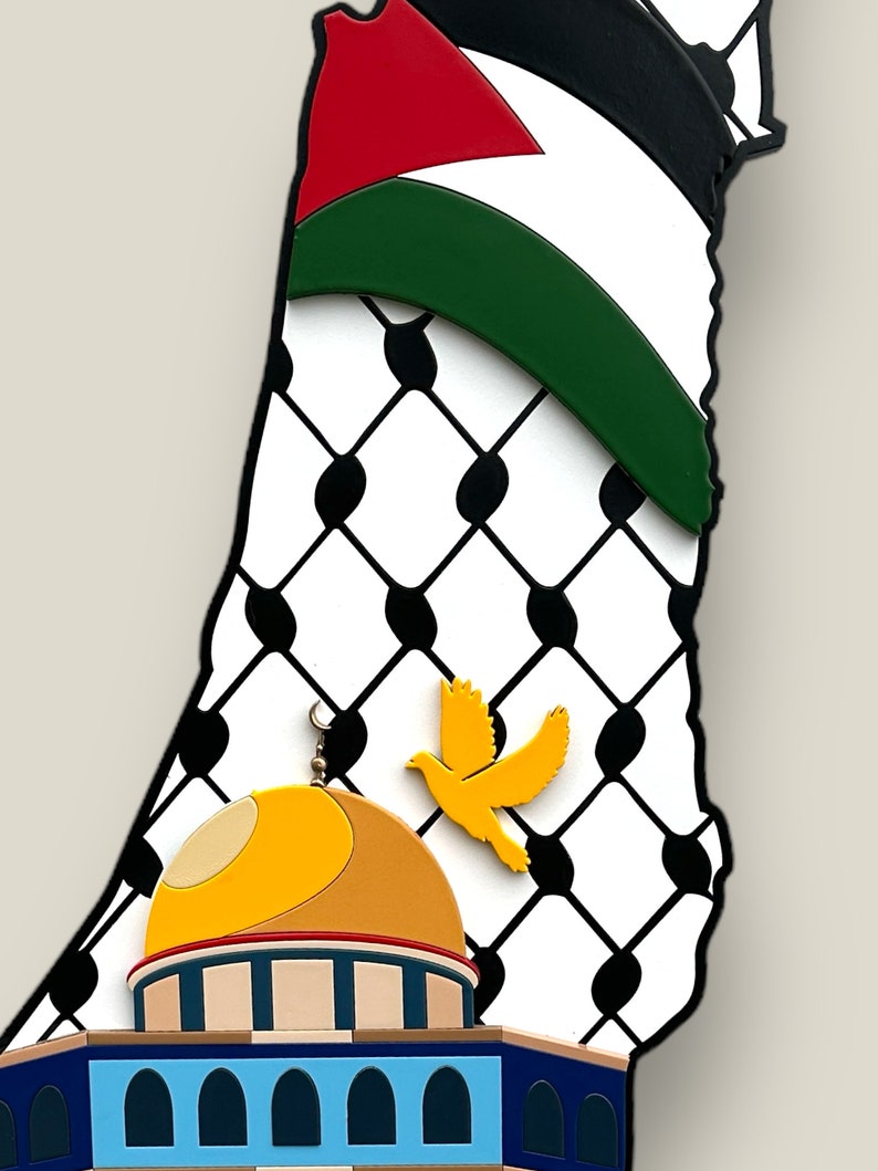 Wooden Palestine Map: National Flag & Masjid Al-aqsa - Eid Gift - Etsy