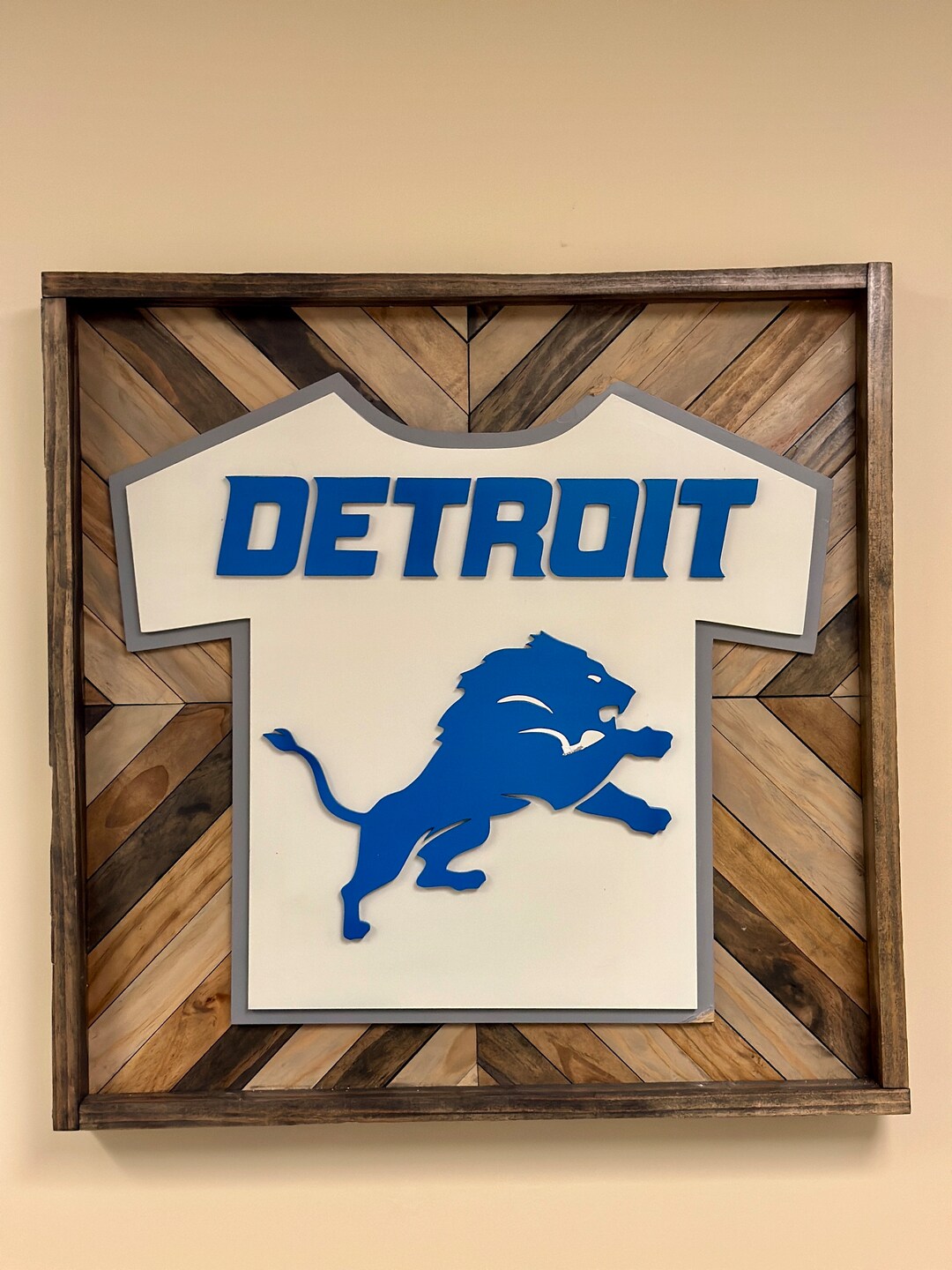 Detroit Lions 3D Wooden Sign: Football Fan Cave Decor - Etsy
