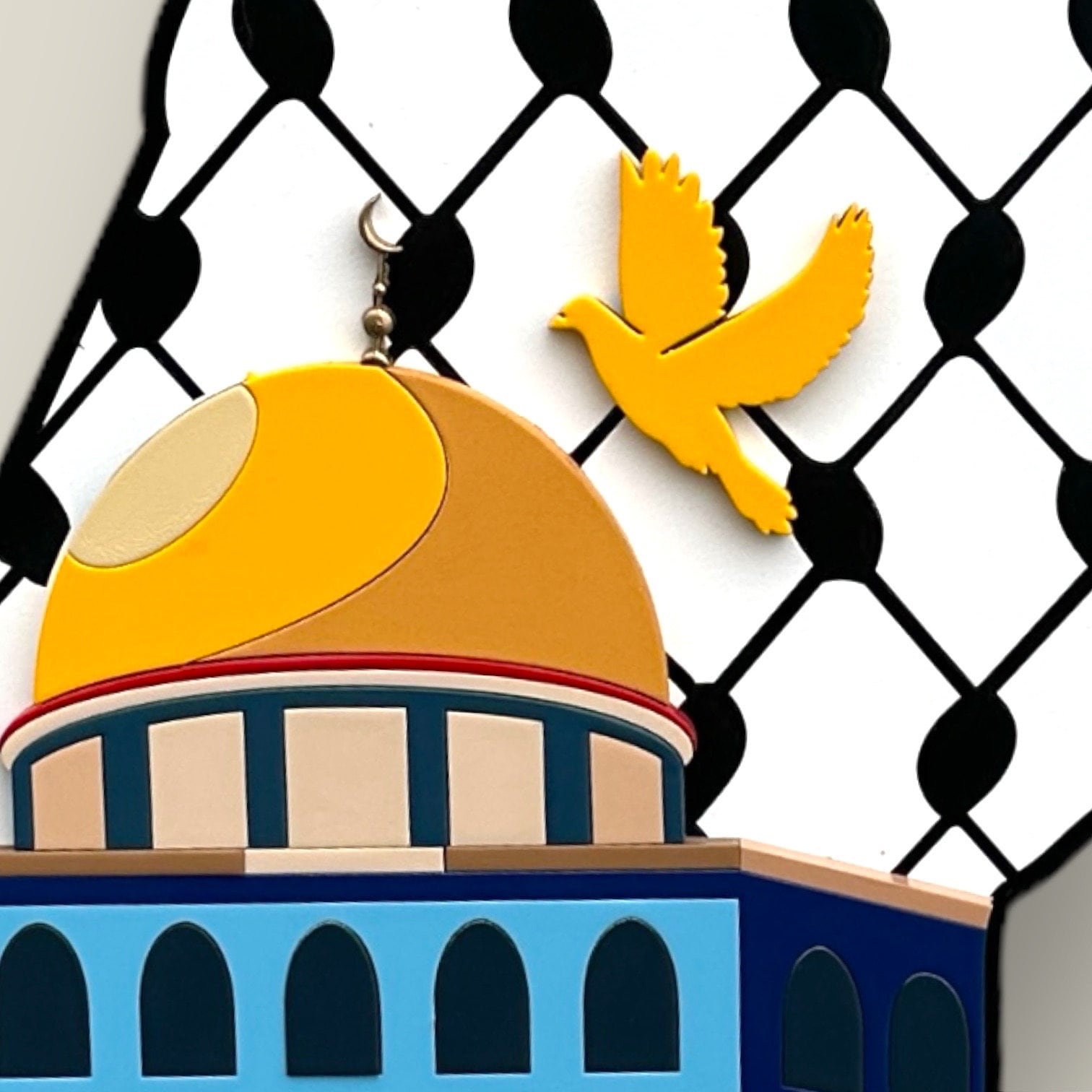 Colorful Wooden Palestine Map - National Flag & Masjid Al-aqsa ...