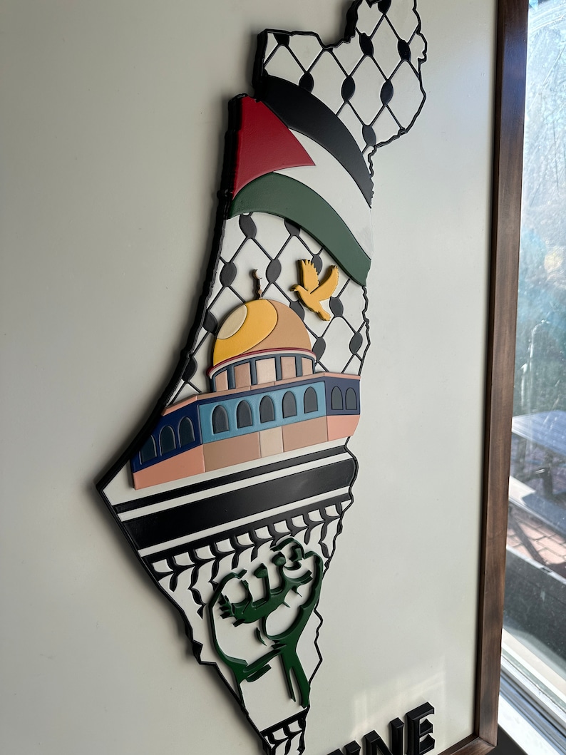 Wooden Palestine Map Palestine Kufiyah Background Flag Map Free ...