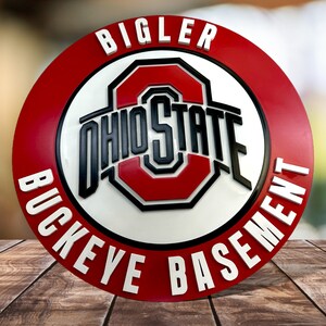 Custom Basement Sign - Ohio State Wooden Sign - 3D Effect Basement ...