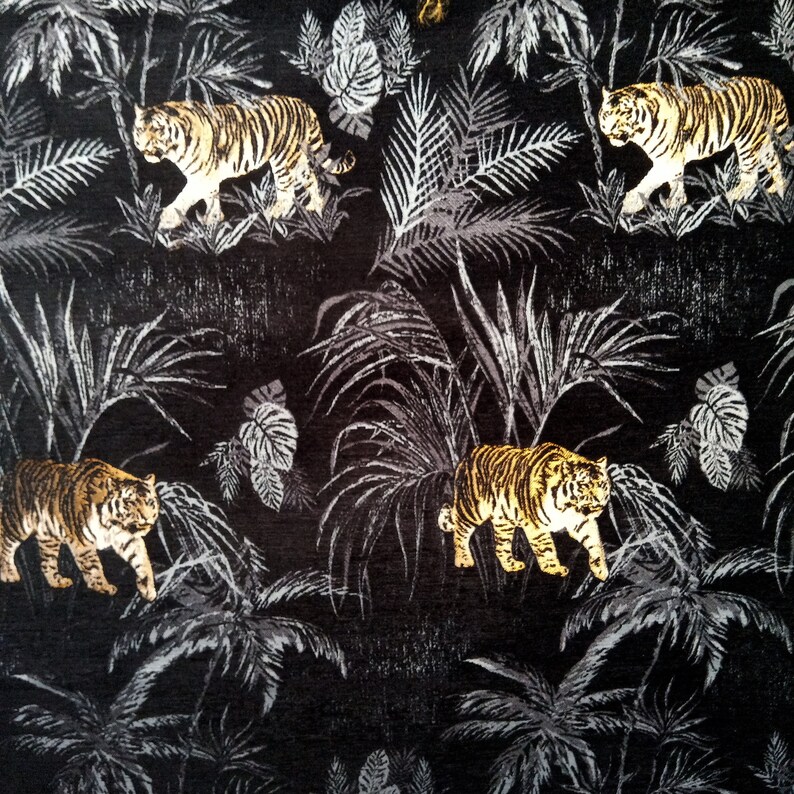 Bengal Tiger Velvet Fabric, Fabric With African Animal, Fabric With ...