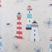 Lighthouse Fabric, Cotton Fabric With Lighthouses, Marine Fabric ...