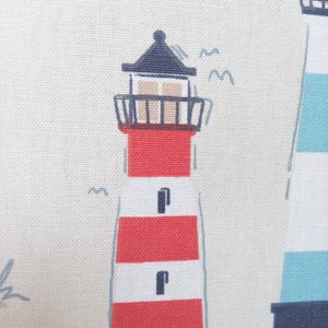Lighthouse Fabric, Cotton Fabric With Lighthouses, Marine Fabric ...