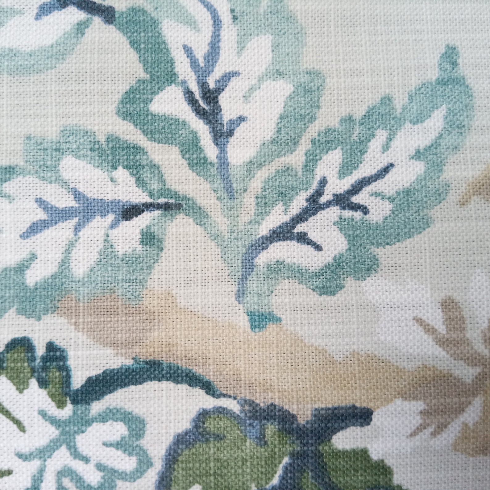 Green Leaves Fabric, Leaf Cotton Fabric, Botanical Cotton Fabric, Large ...