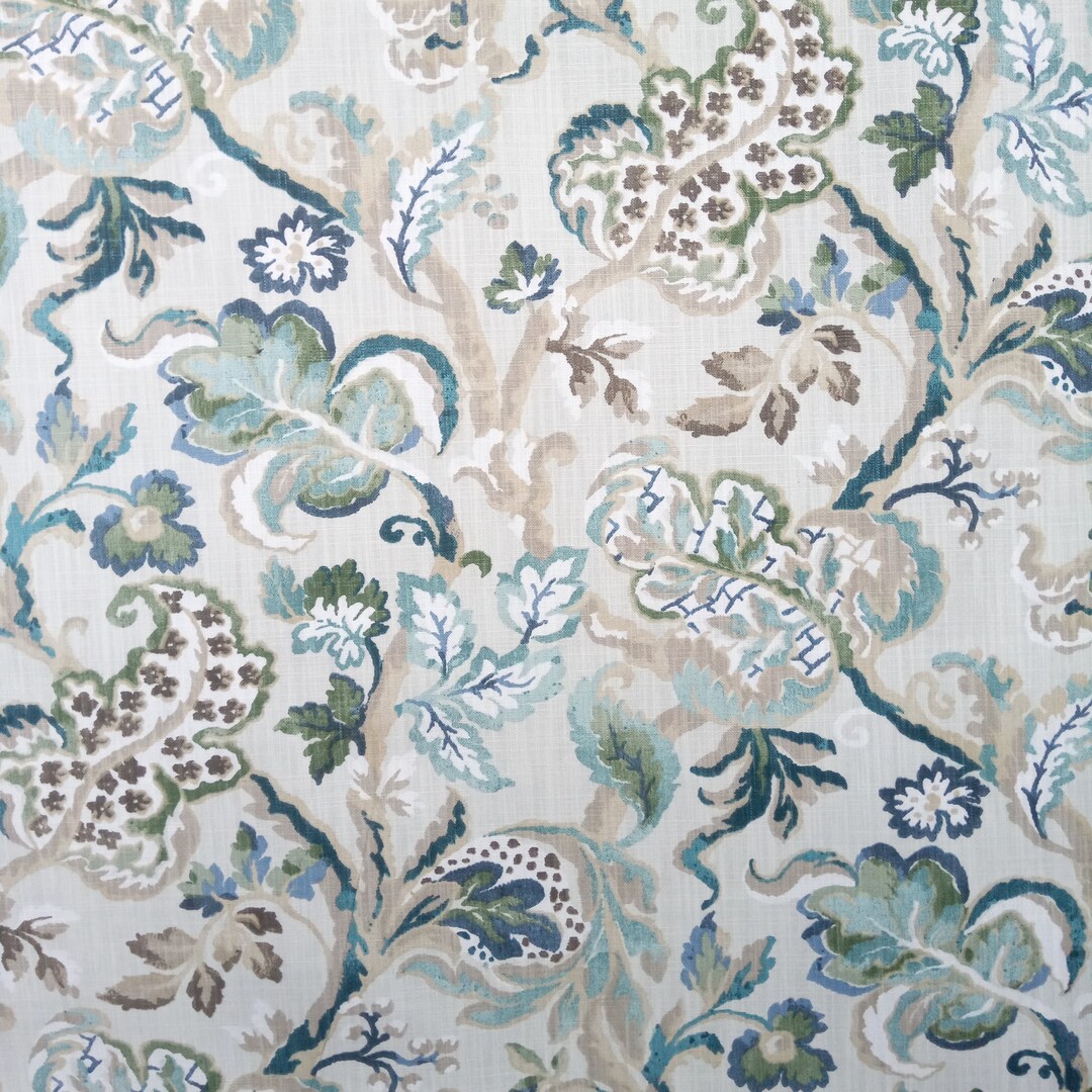 Green Leaves Fabric, Leaf Cotton Fabric, Botanical Cotton Fabric, Large ...