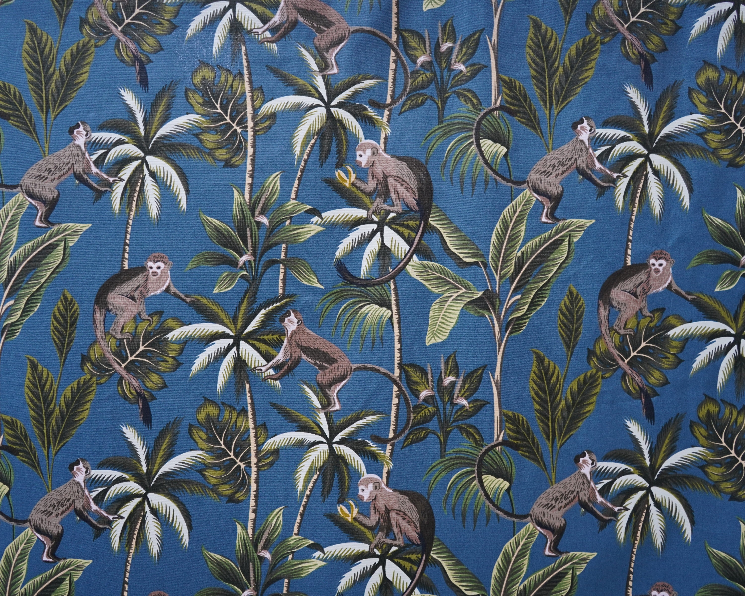 Monkey Fabric, Cotton Fabric With Cute Monkeys, Printed Cotton Fabric ...