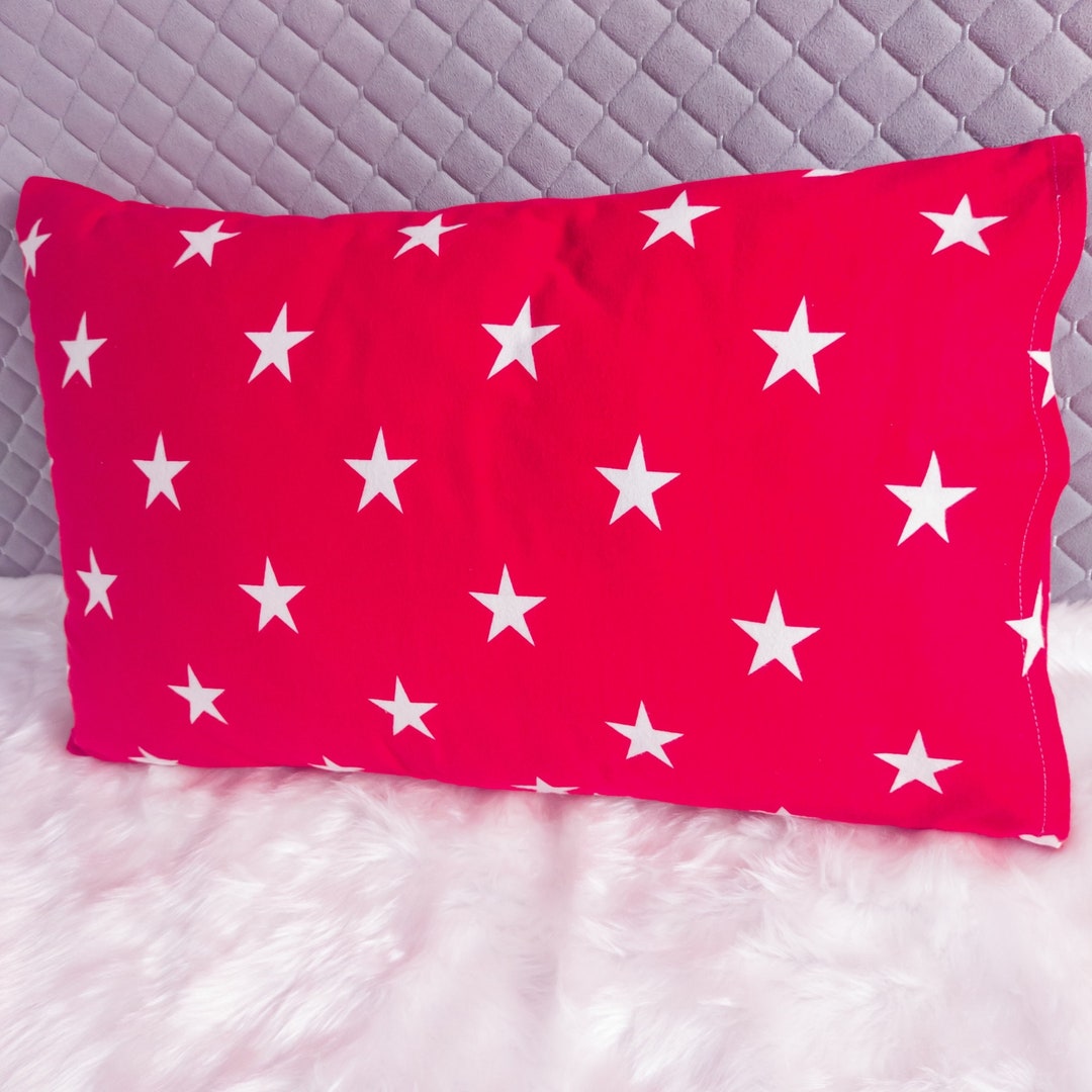 White Star on Red Cotton Standard Queen Pillowcase Single,red Flannel ...