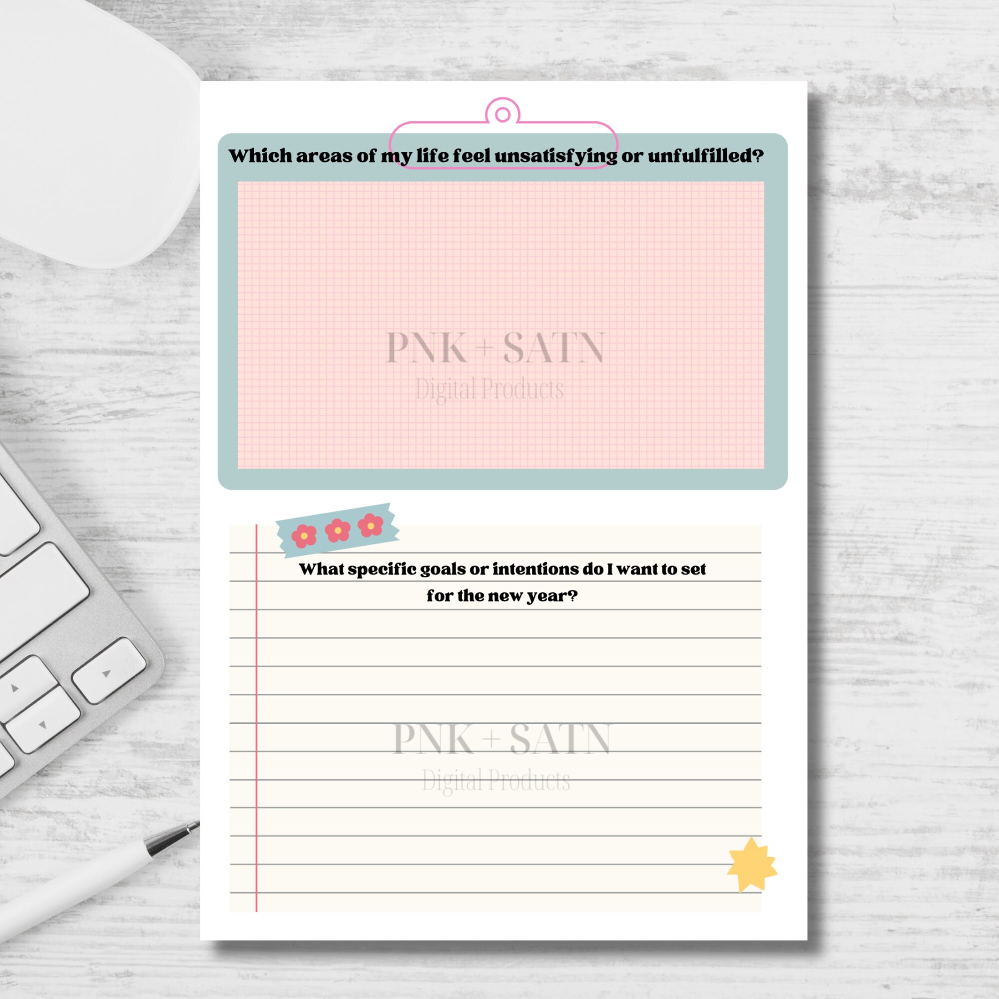 2024 New Year Check in Printable New Year Planner Journal Prompts ...