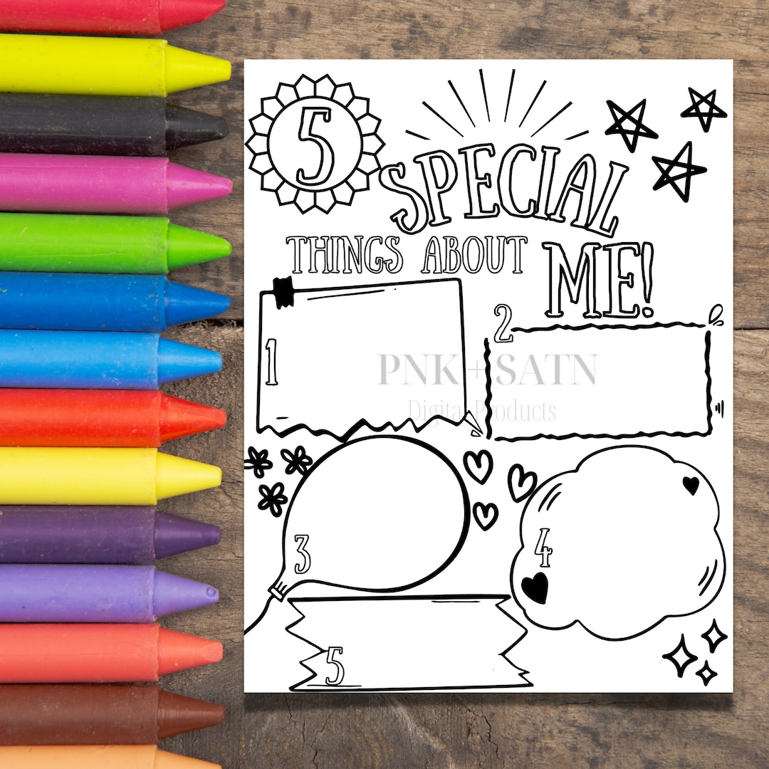 Kids About Me Coloring Page, Coloring Page for Kids, Printable Coloring ...