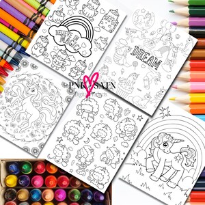 Coloring Pages for Kids, Unicorn Coloring Pages, Coloring Page Bundle ...