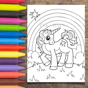 Coloring Pages for Kids, Unicorn Coloring Pages, Coloring Page Bundle ...