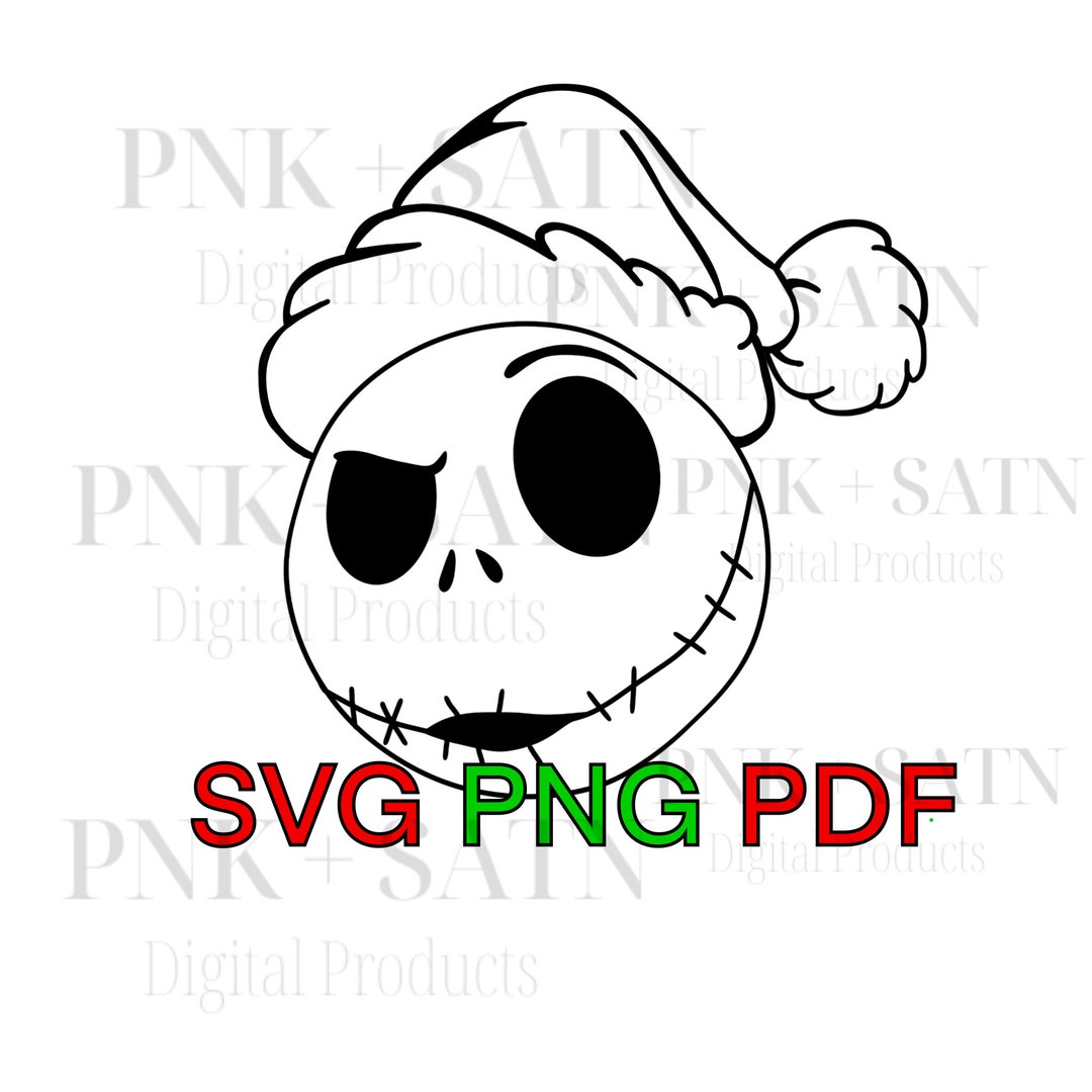 Santa Jack Skellington SVG PNG PDF | Nightmare Before Christmas Svg ...