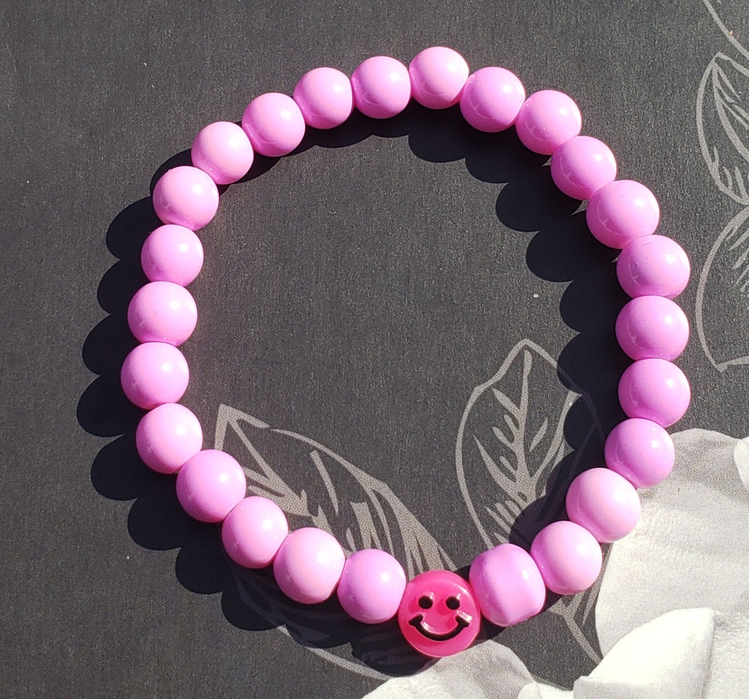 Smiley Face and Glass Bead Bracelets - Etsy