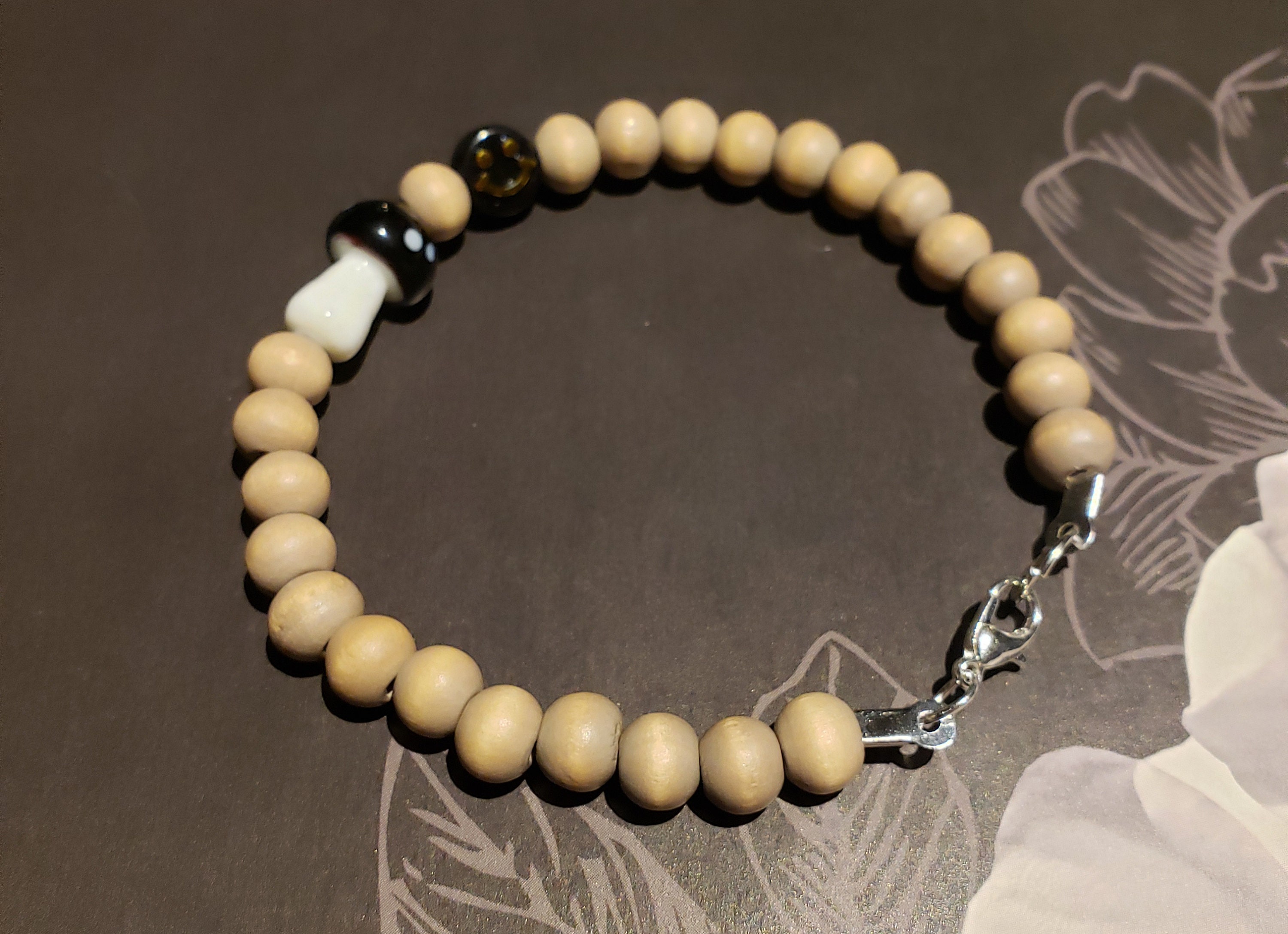 Smiley Face and Mushroom Beaded Bracelets - Etsy