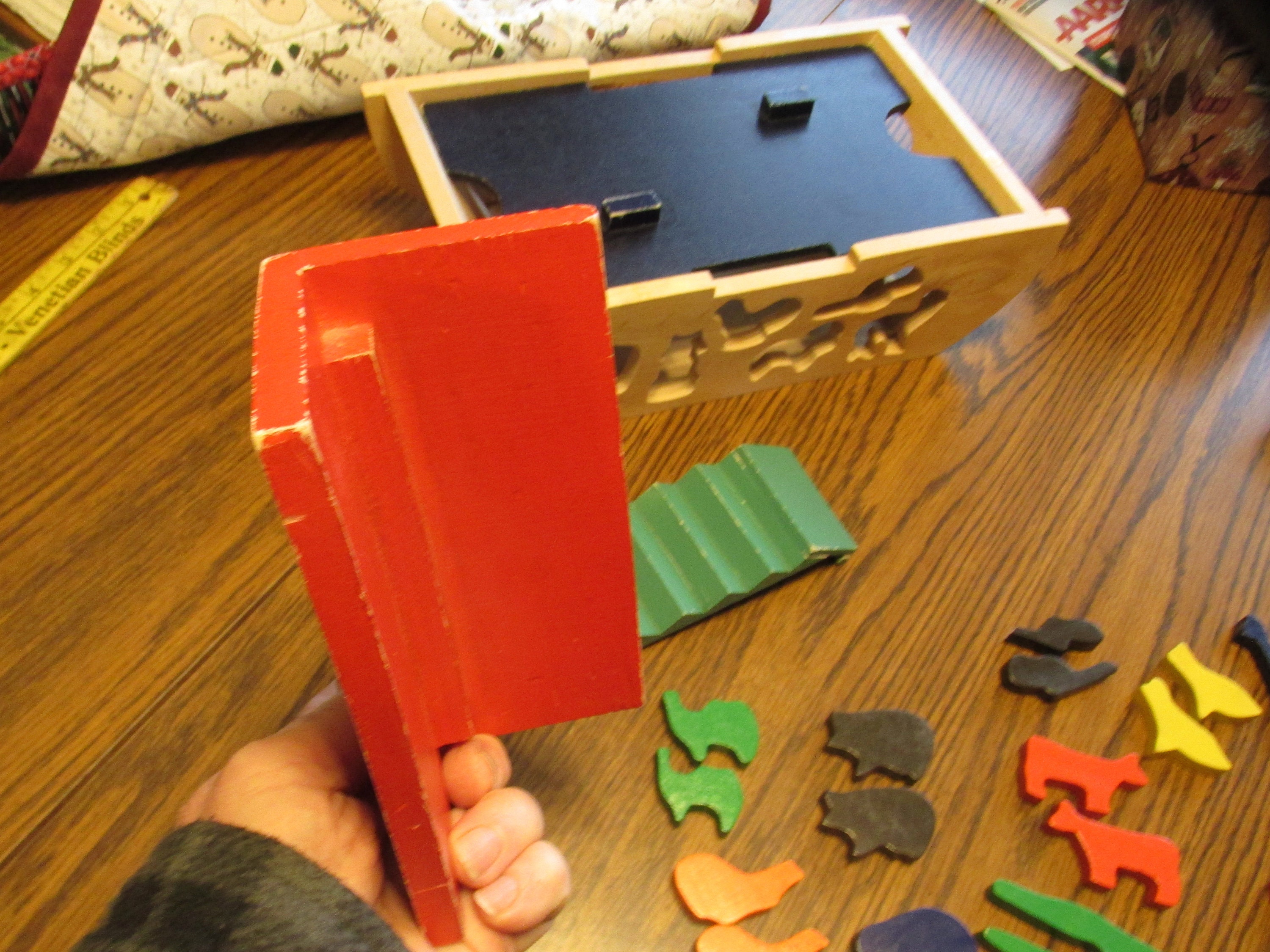 Noah's Ark All-wooden Set (30 Pieces) Animals Ark Roof Ramp Deck Stairs ...