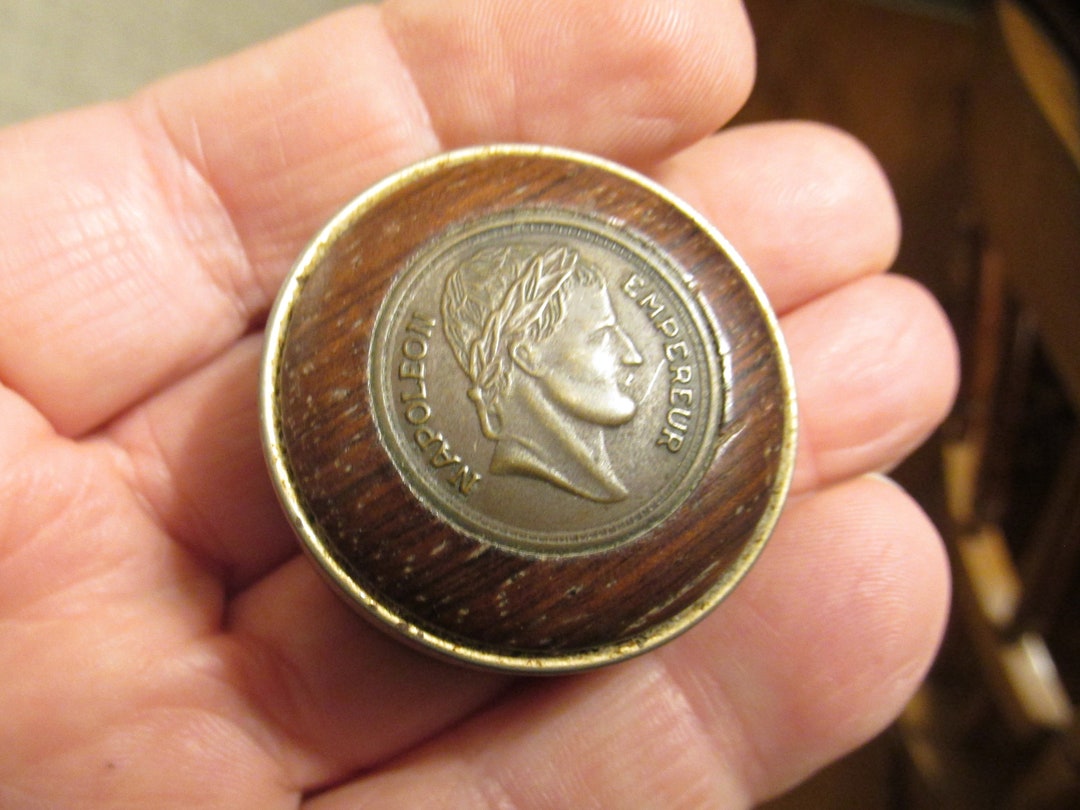 Vintage Brass Pill Aspirin Trinkets Box NAPOLEON EMPEREUR Copper Coin ...