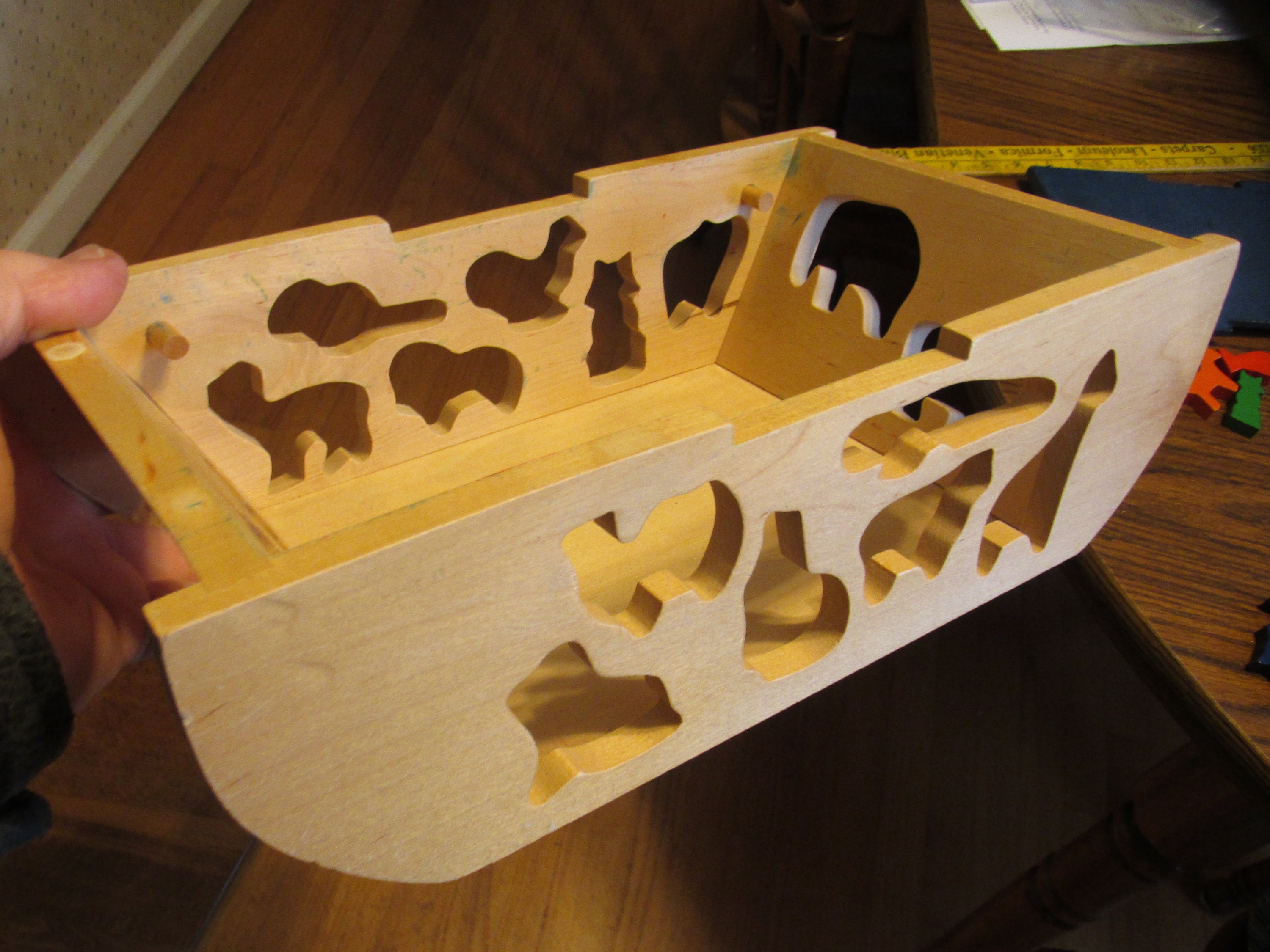 Noah's Ark All-wooden Set (30 Pieces) Animals Ark Roof Ramp Deck Stairs ...