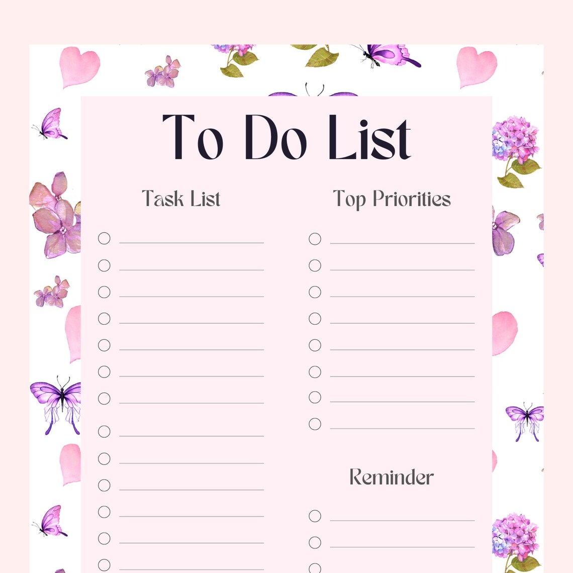 Printable to Do List Cute Digital Planner Daily Task List - Etsy