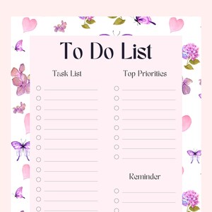 Printable to Do List Cute Digital Planner Daily Task List Daily to Do ...