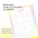 2023 Calendar, Wall Calendar, Pastel Color, Year Planner, Printable ...