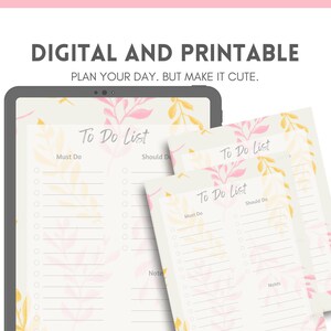 Printable to Do List Cute Pink to Do List Daily Task List Daily to Do ...