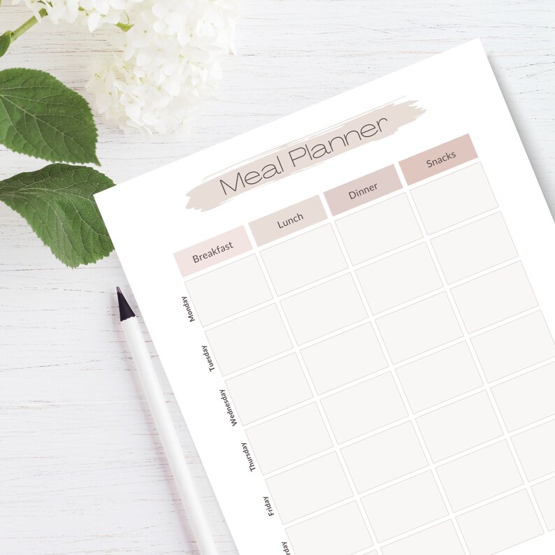 Weekly Meal Planner Grocery List Printable Weekly Menu Planner Meal ...