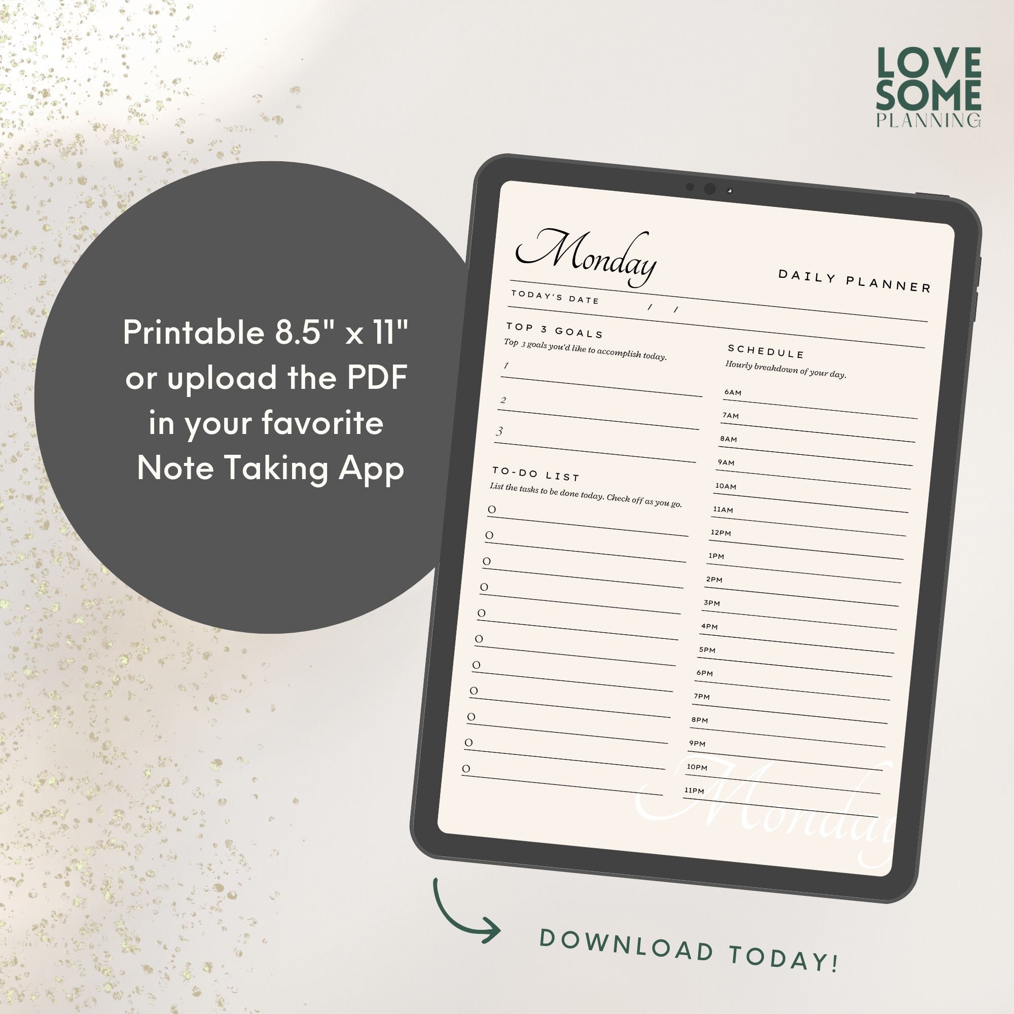 Minimal Printable Daily Planner Minimal Digital Daily - Etsy