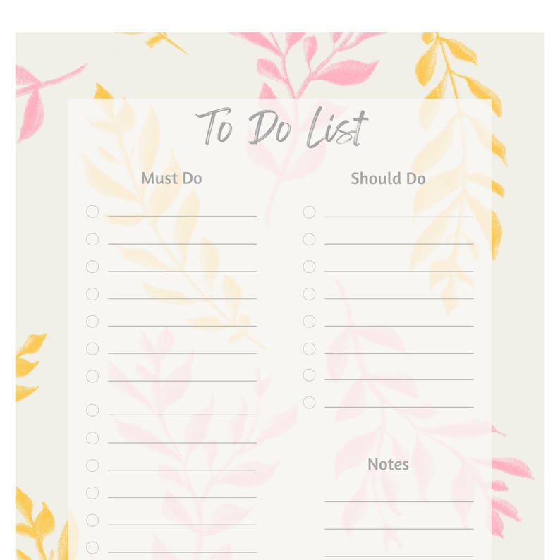 Printable to Do List Cute Pink to Do List Daily Task List Daily to Do ...