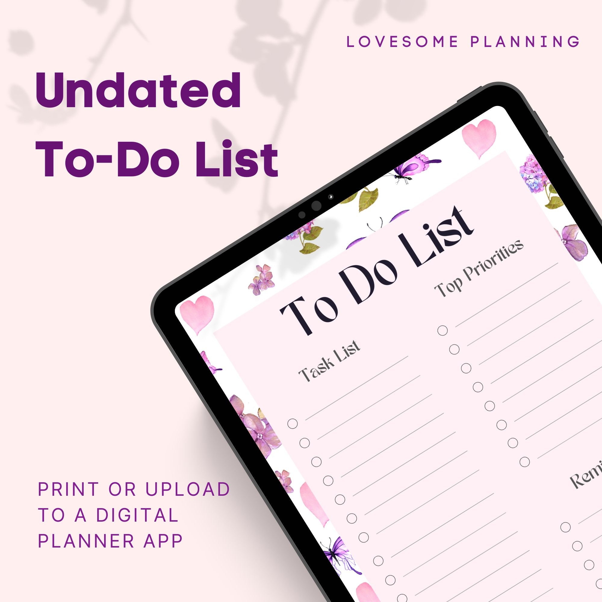 Printable to Do List Cute Digital Planner Daily Task List - Etsy