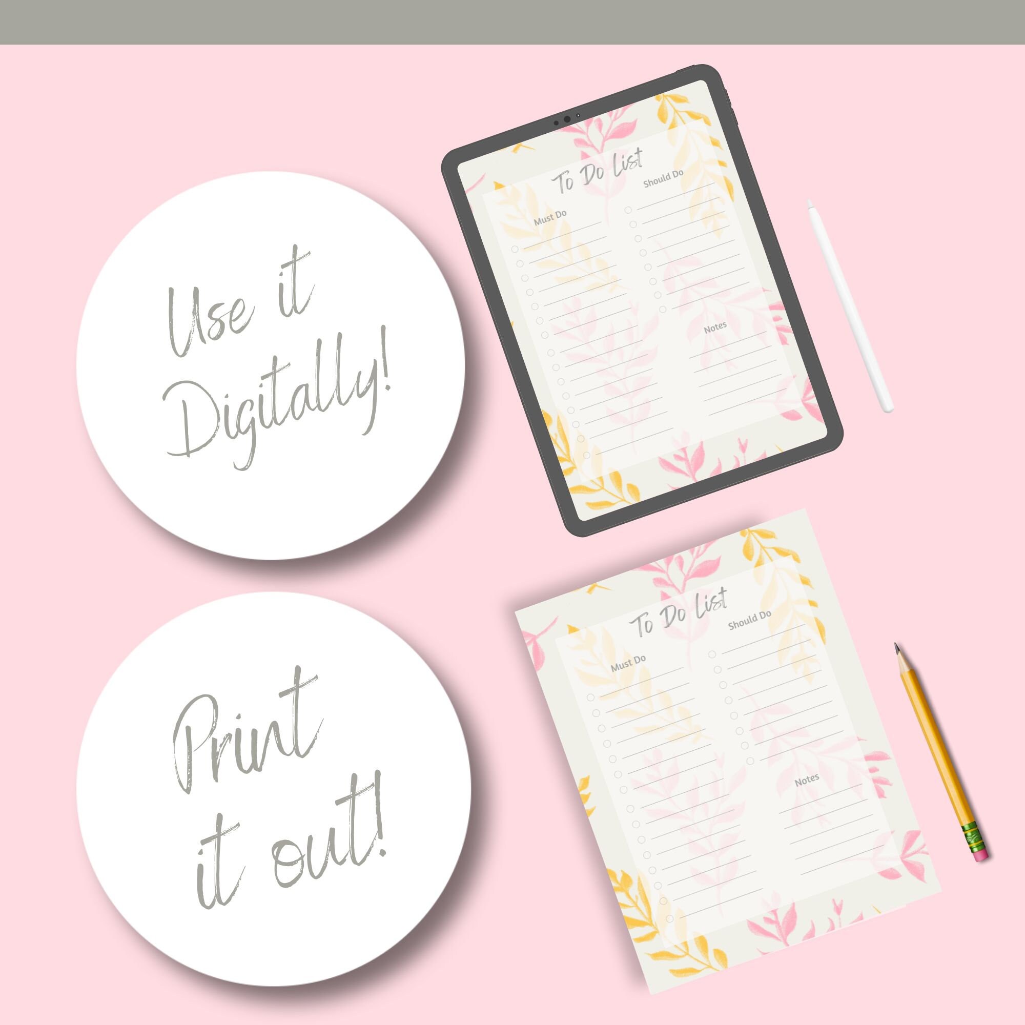 Printable to Do List Cute Pink to Do List Daily Task List Daily to Do ...