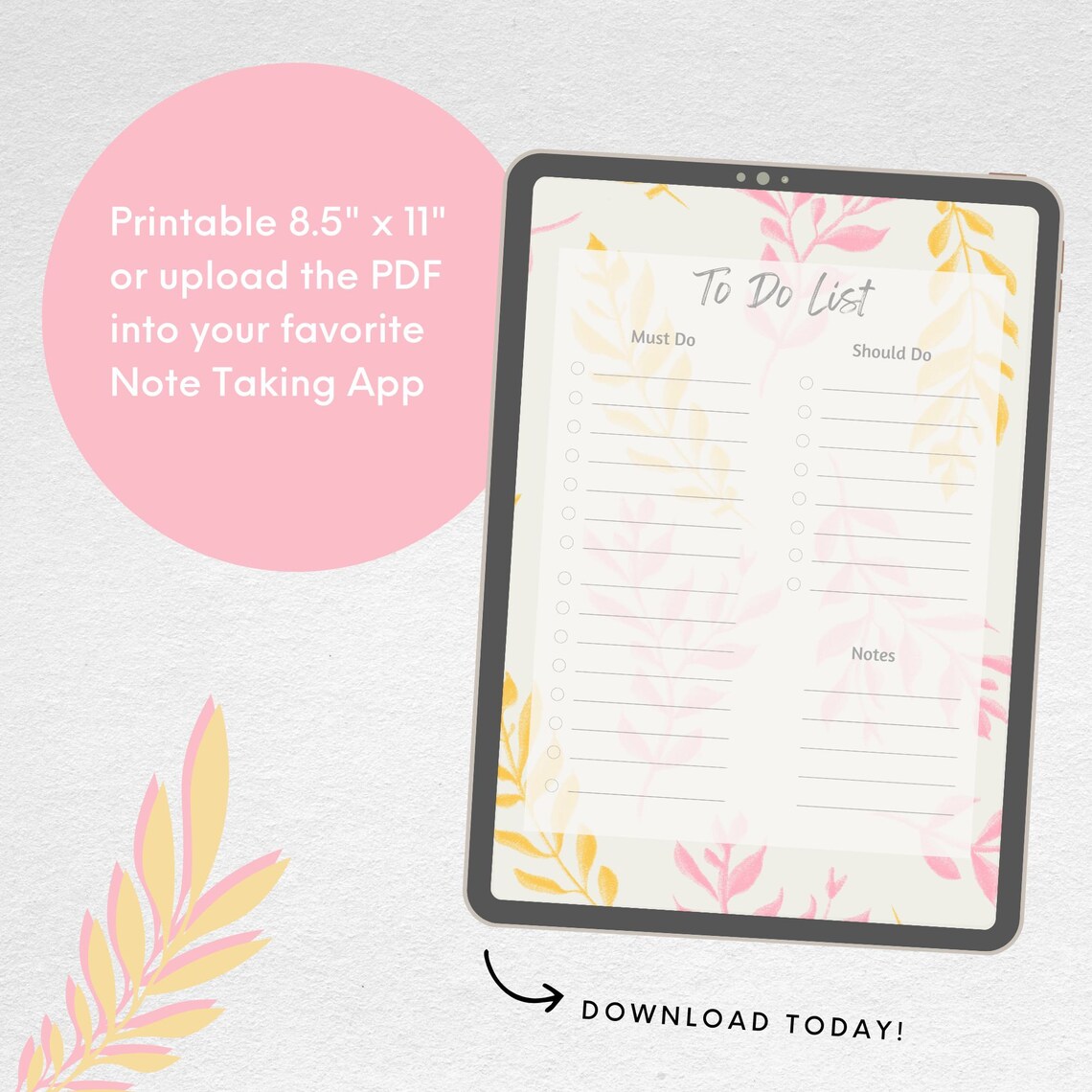 Printable to Do List Cute Pink to Do List Daily Task List Daily to Do ...