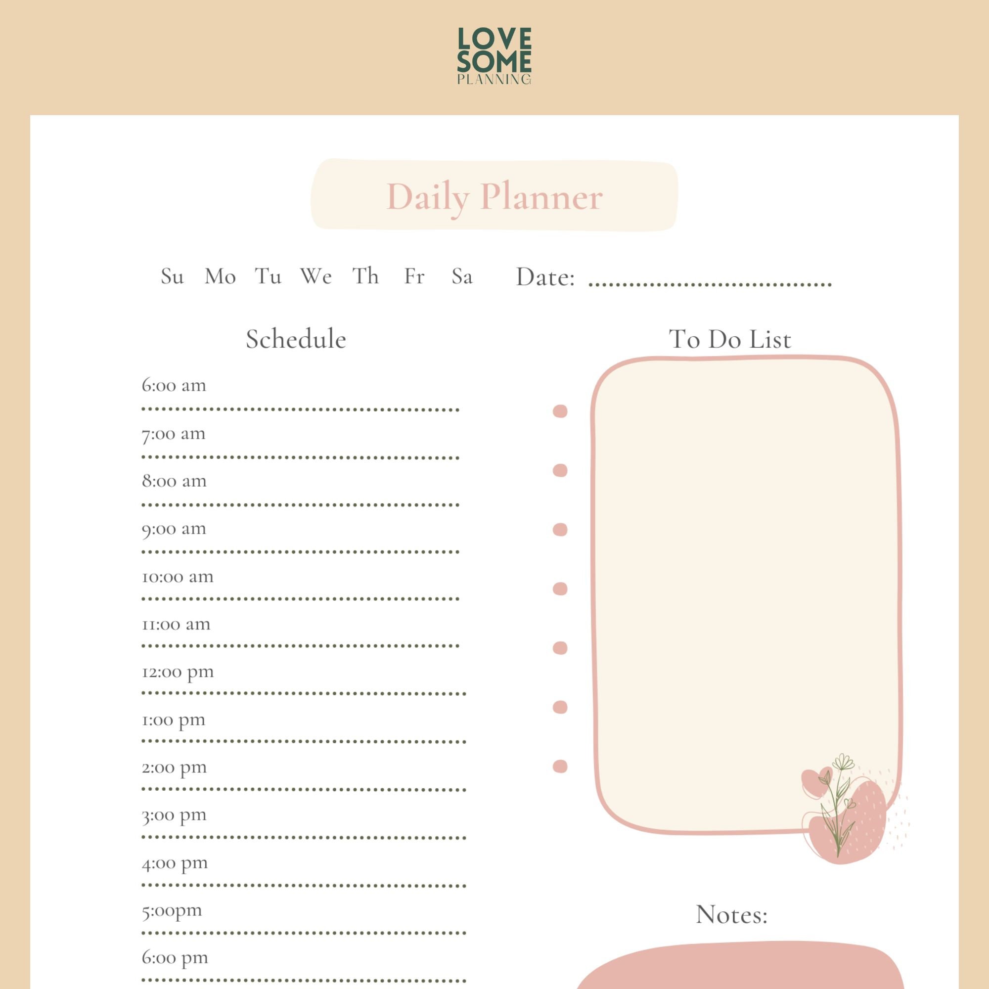 Boho Daily Planner Digital Daily Planner Printable to Do List Boho ...