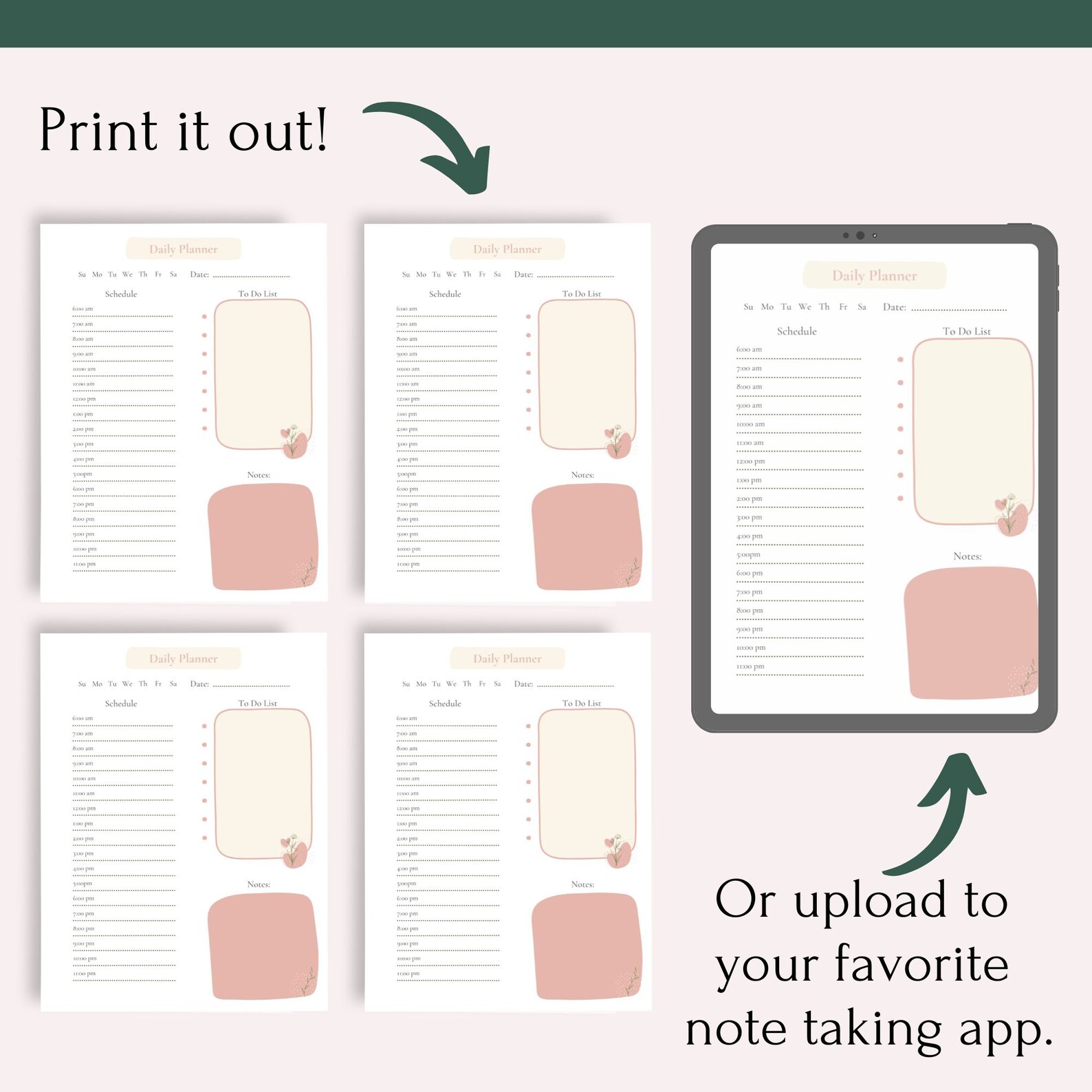 Boho Daily Planner Digital Daily Planner Printable to Do List Boho ...