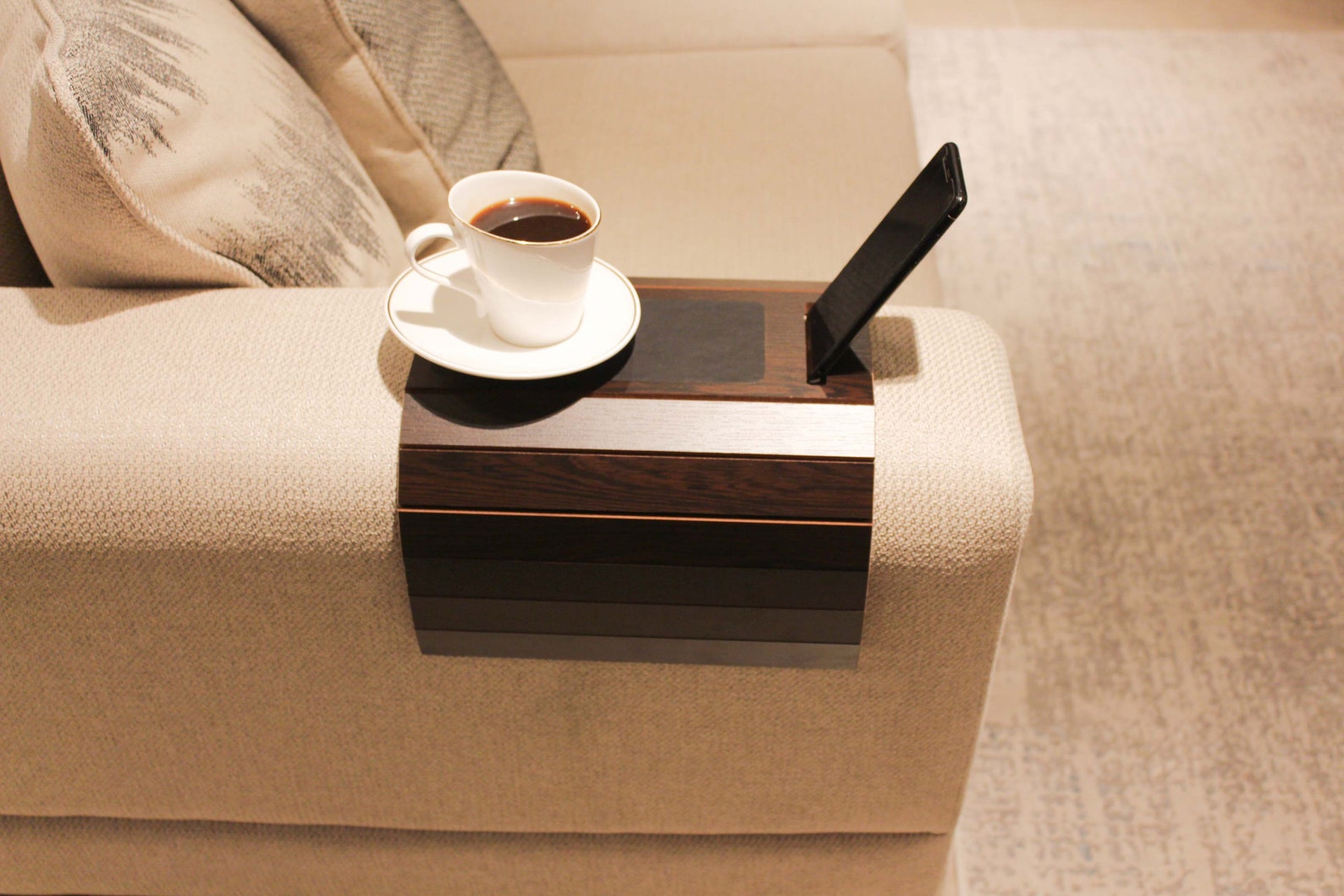 Sofa Arm Tray Couch Arm Table Sofa Arm Phone Holder Cup - Etsy